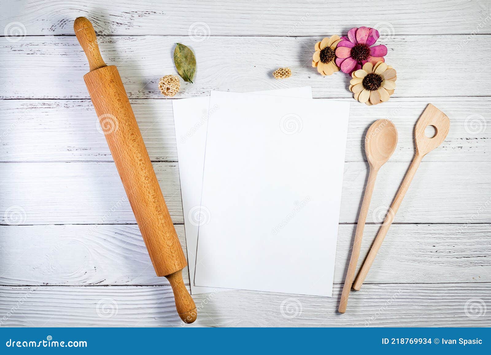 Kitchen or bakery mockup stock photo. Image of paper - 218769934