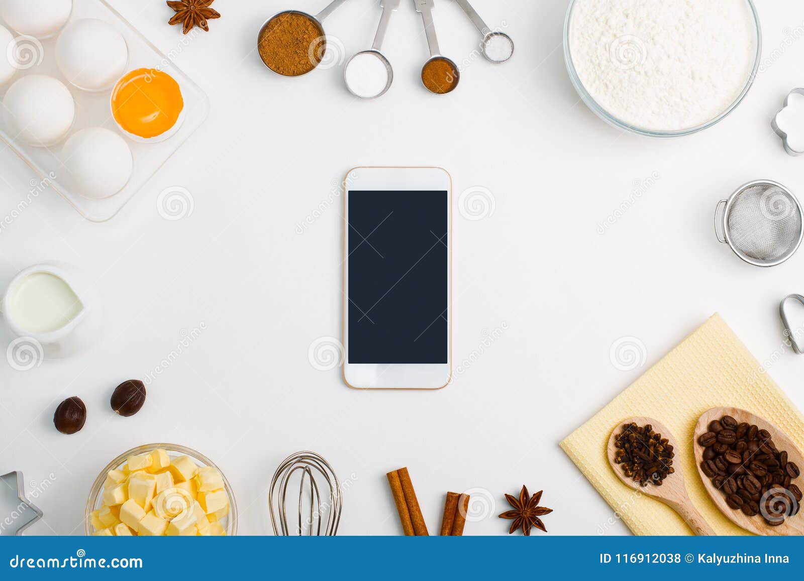 Kitchen Baking Mobile Phone Application Service Website Mockup B Stock ...
