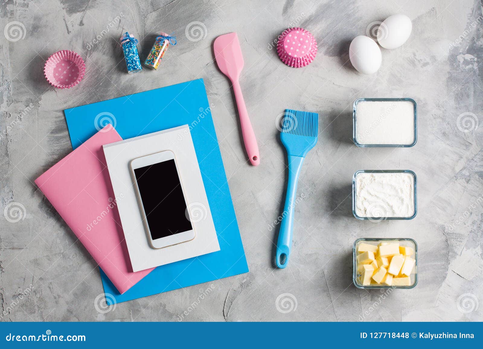 Kitchen Baking Mobile Phone Application Service Website Mockup B Stock ...