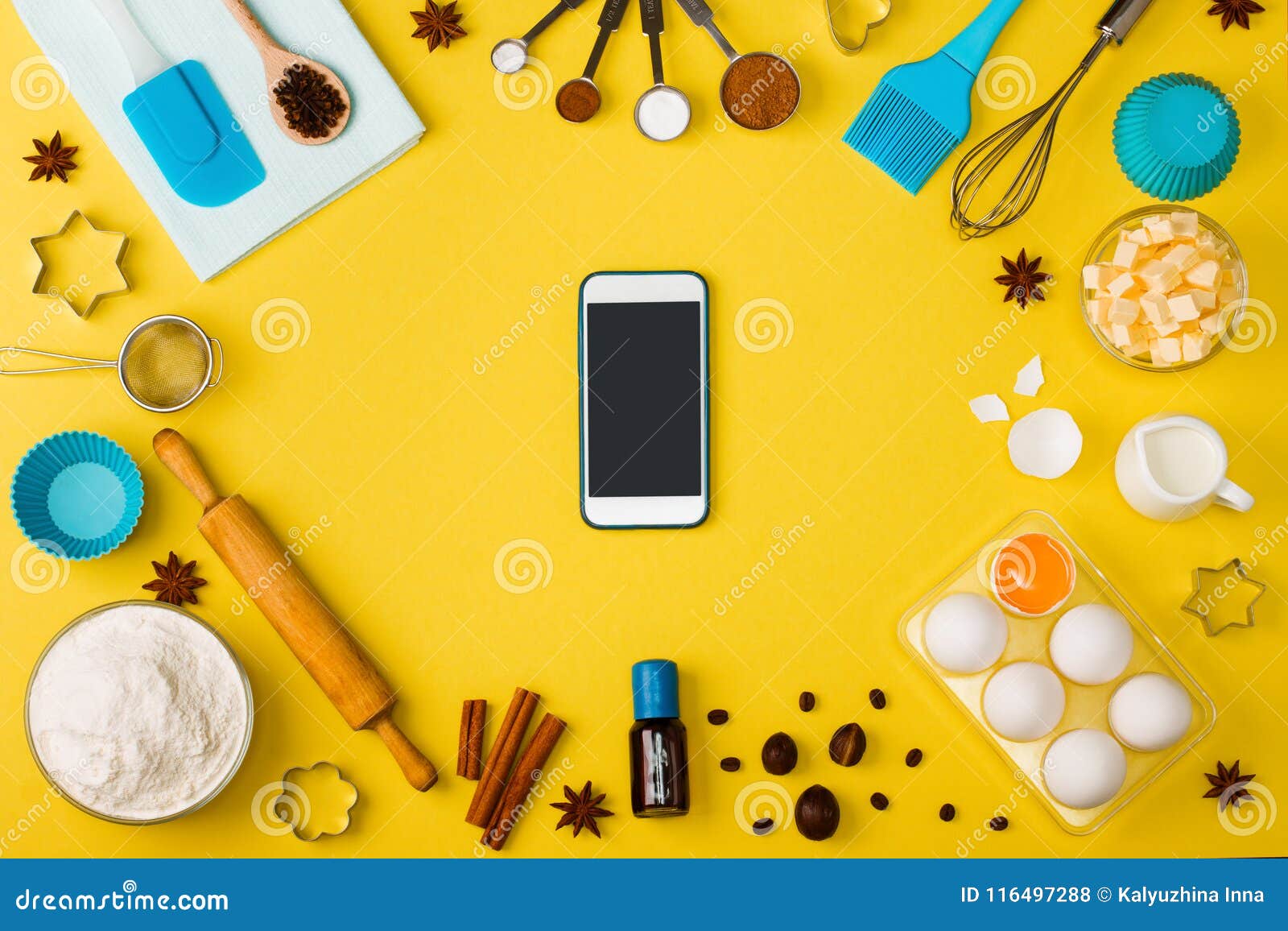 Kitchen Baking Mobile Phone Application Service Website Mockup Stock ...