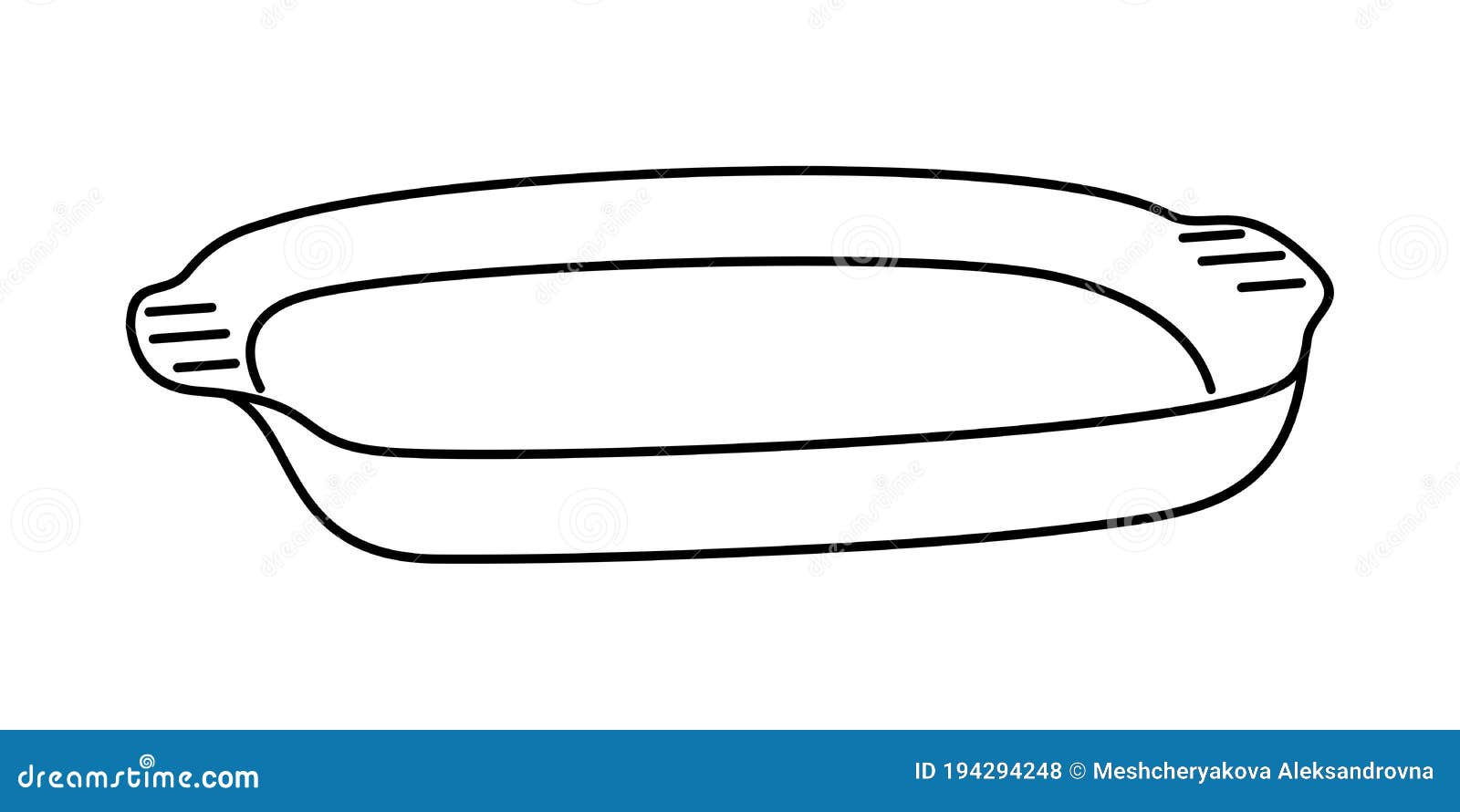 LINEAR DRAWING of a KITCHEN BAKING TRAY on a WHITE BACKGROUND Stock ...