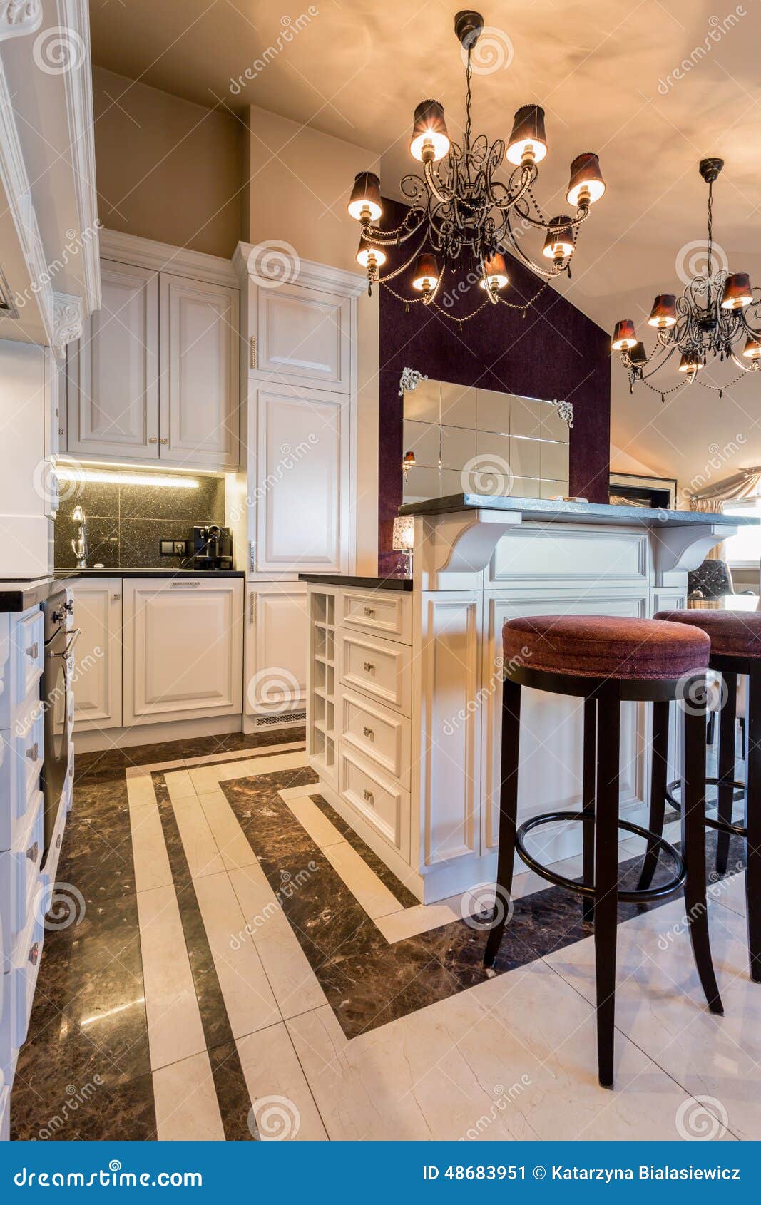 Kitchen in baroque style stock image. Image of elegance - 48683951