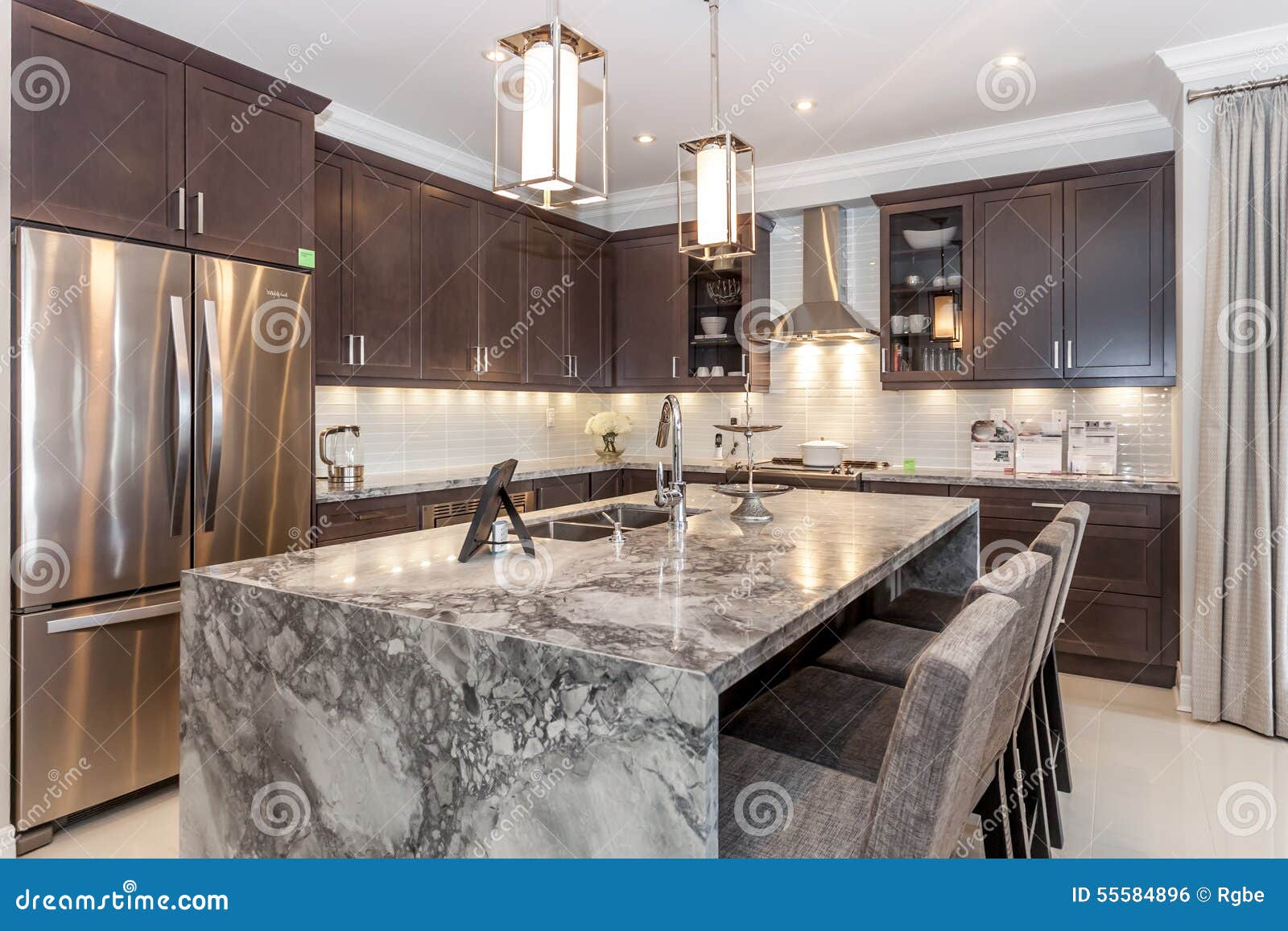 Kitchen stock photo. Image of decoration, interior, comfortable - 55584896