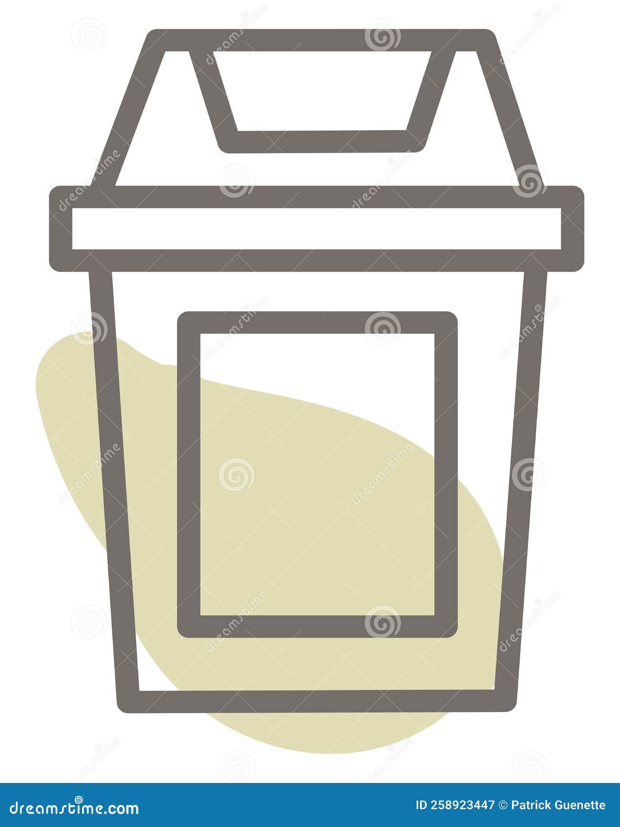 Kitchen bin, icon stock vector. Illustration of house - 258923447