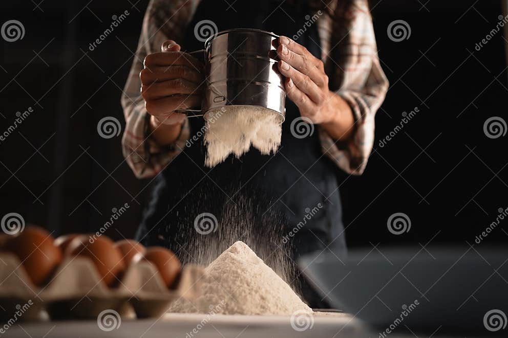 Explaining the Detailed Process of Sifting Flour in a Kitchen ...