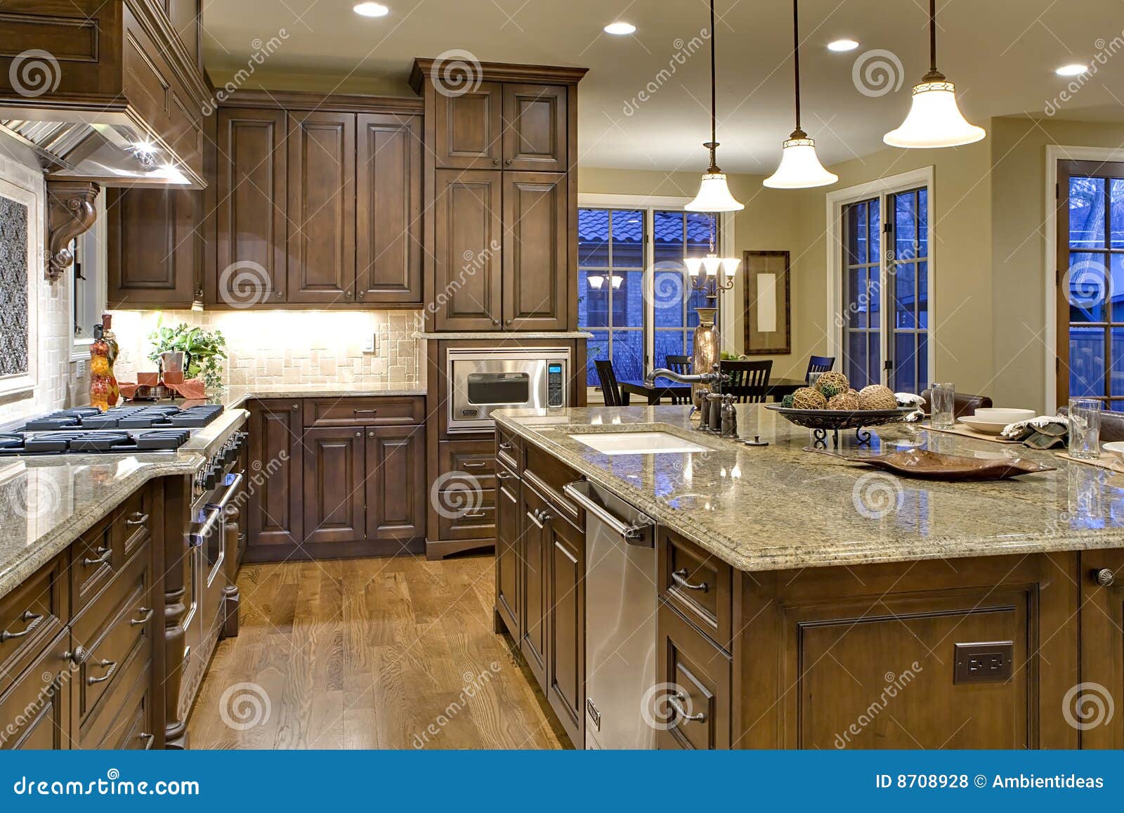 Kitchen from Butler S Pantry View Stock Photo - Image of island ...