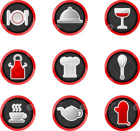 Kitchen buttons stock vector. Illustration of food, serving - 9362237