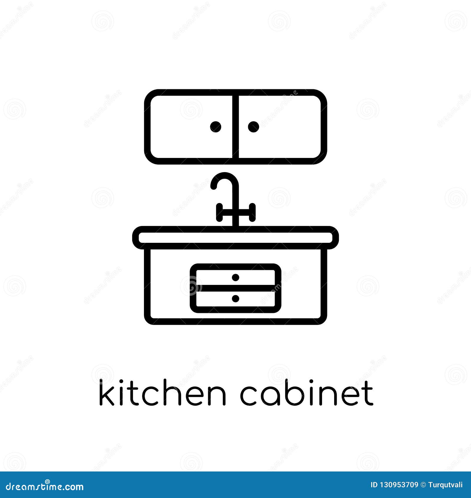 Kitchen Cabinet Icon from Kitchen Collection. Stock Vector ...