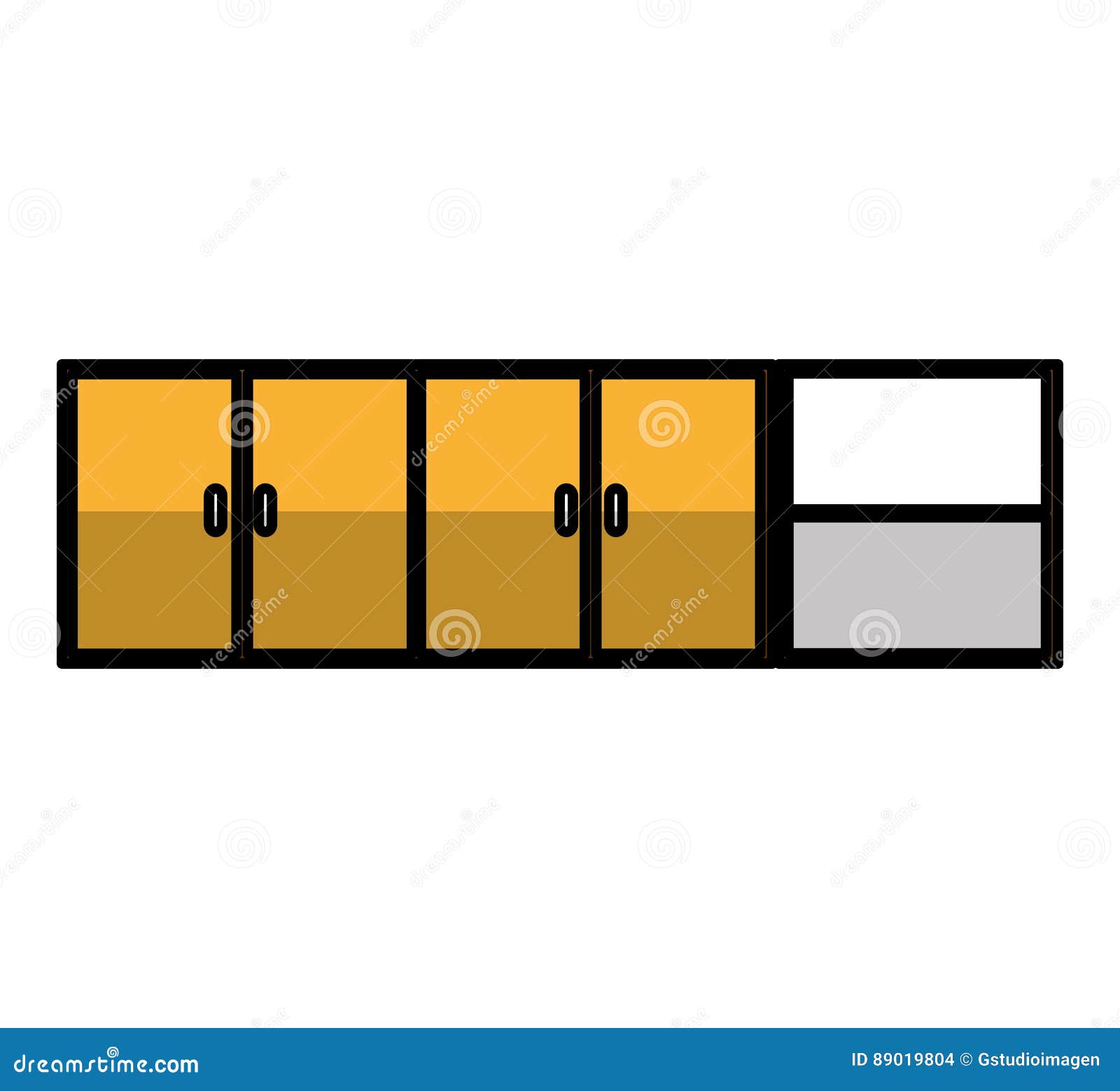 Kitchen Cabinet Isolated Icon Stock Vector - Illustration of icon ...