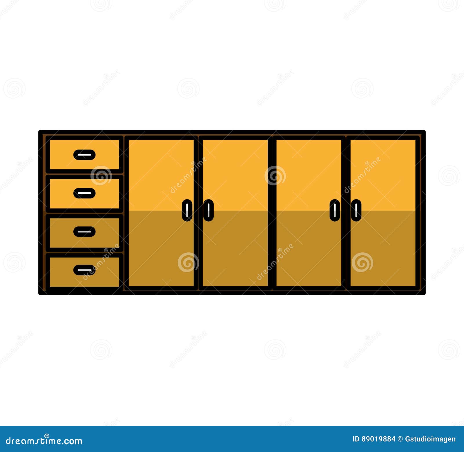 Kitchen Cabinet Isolated Icon Stock Vector - Illustration of interior ...