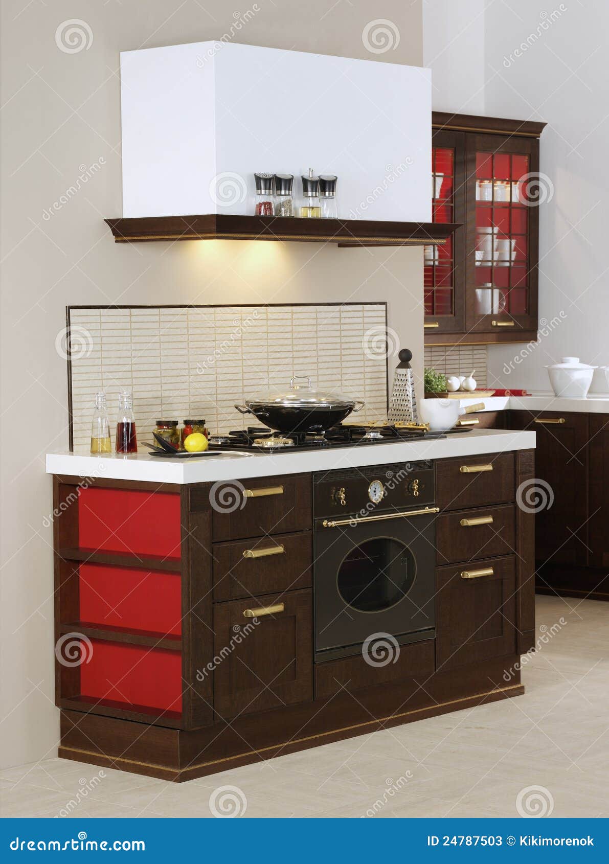Kitchen case with an oven stock image. Image of warmth - 24787503
