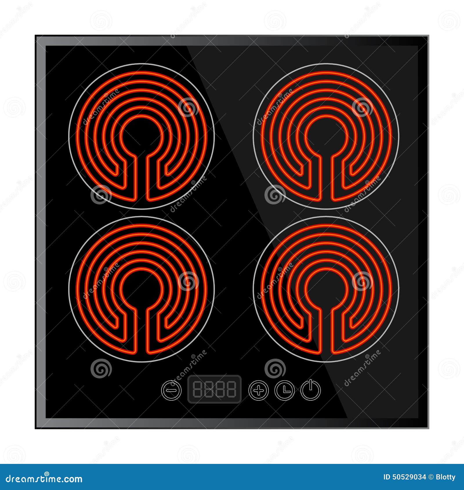 Kitchen - Ceramic Hob, Household Appliances Stock Vector - Illustration ...