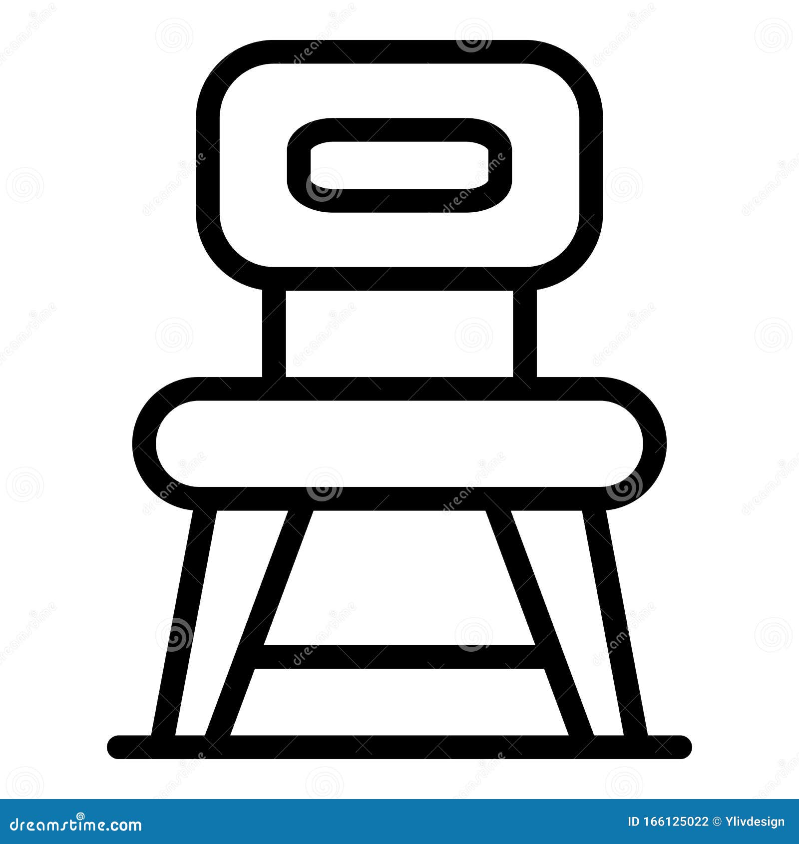 Kitchen Chair Icon, Outline Style Stock Vector - Illustration of back ...