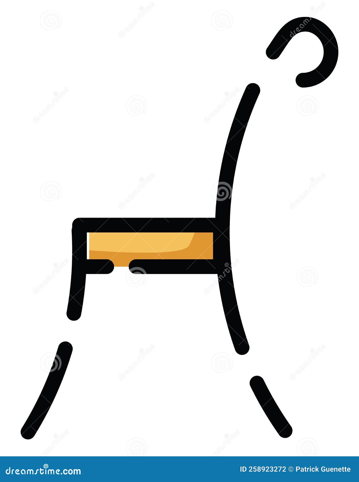 Kitchen chair, icon stock vector. Illustration of chair - 258923272