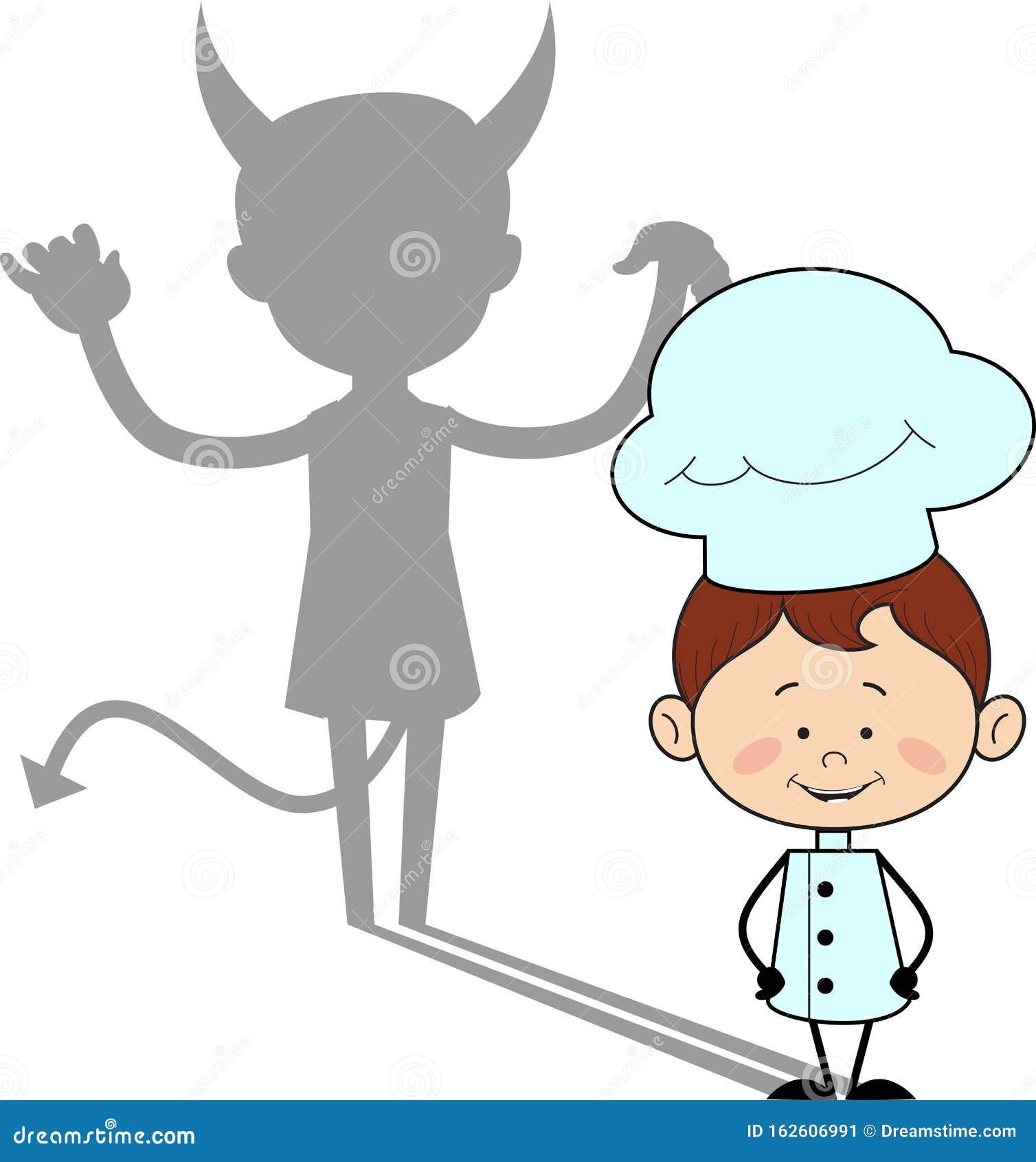 Kitchen Character Chef - Devil Person Standing with Fake Smile Stock ...