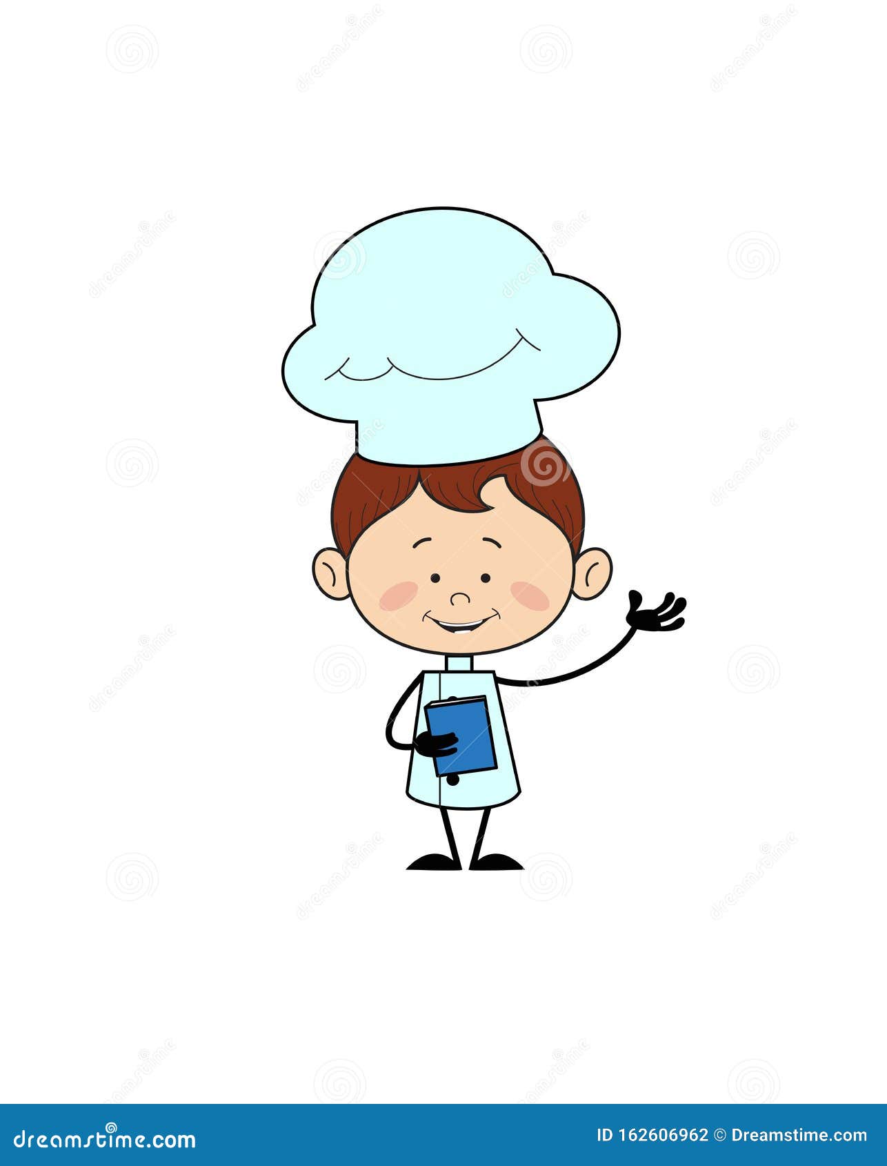Kitchen Character Chef - Holding a Book and Presenting Stock Vector ...