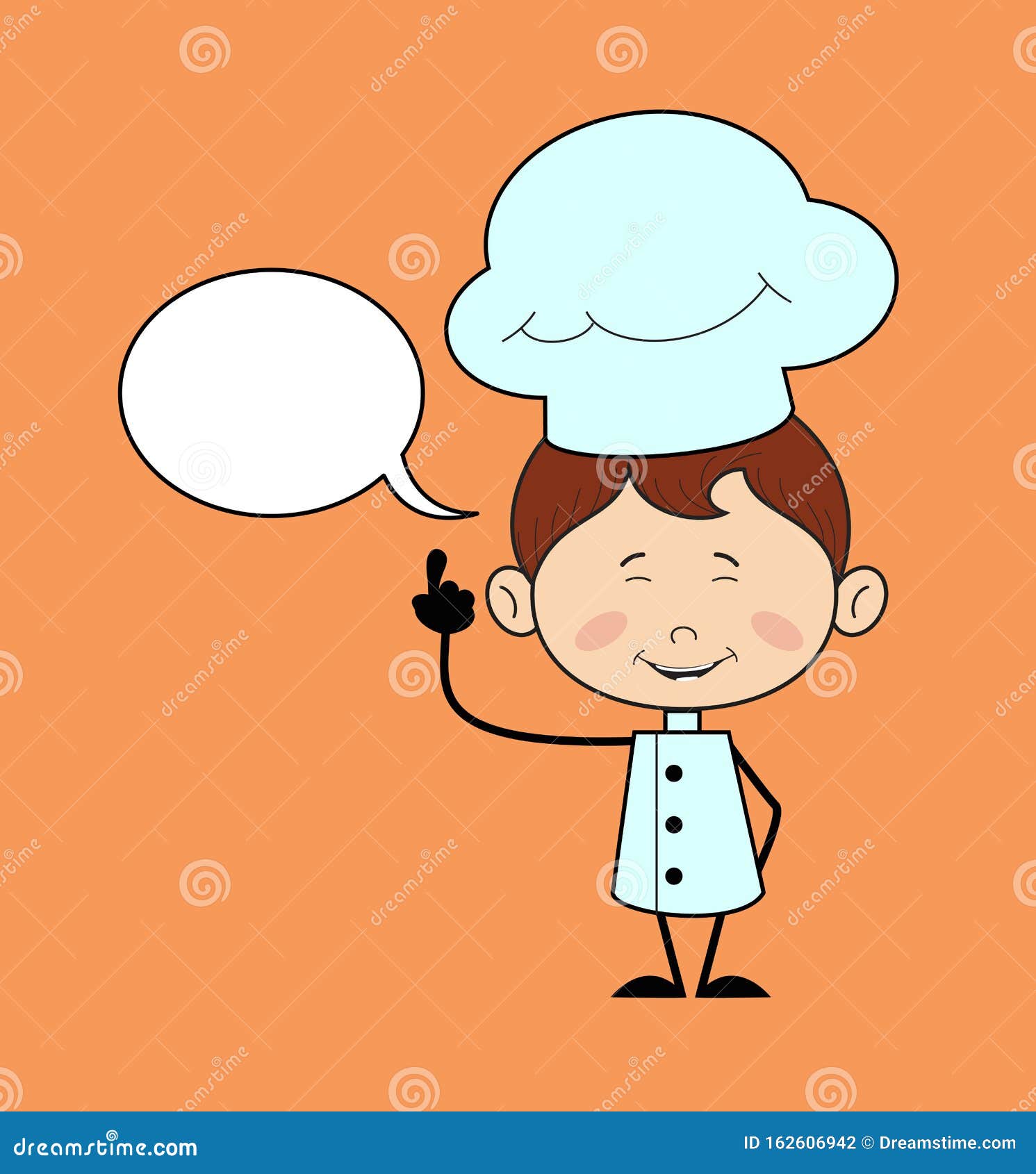 Kitchen Character Chef - Smiling and Pointing To Speech Bubble Stock ...