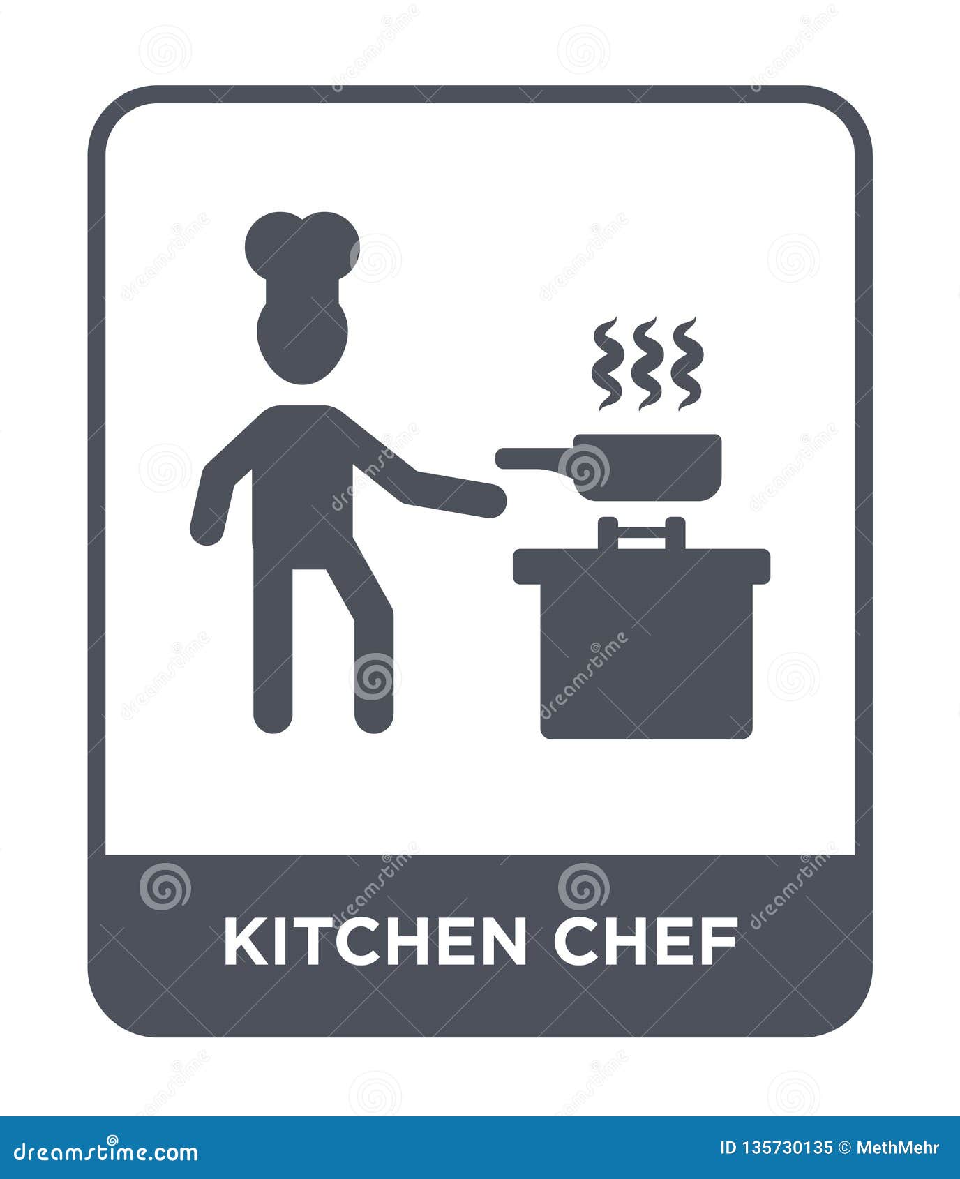 Kitchen Chef Icon in Trendy Design Style. Kitchen Chef Icon Isolated on ...