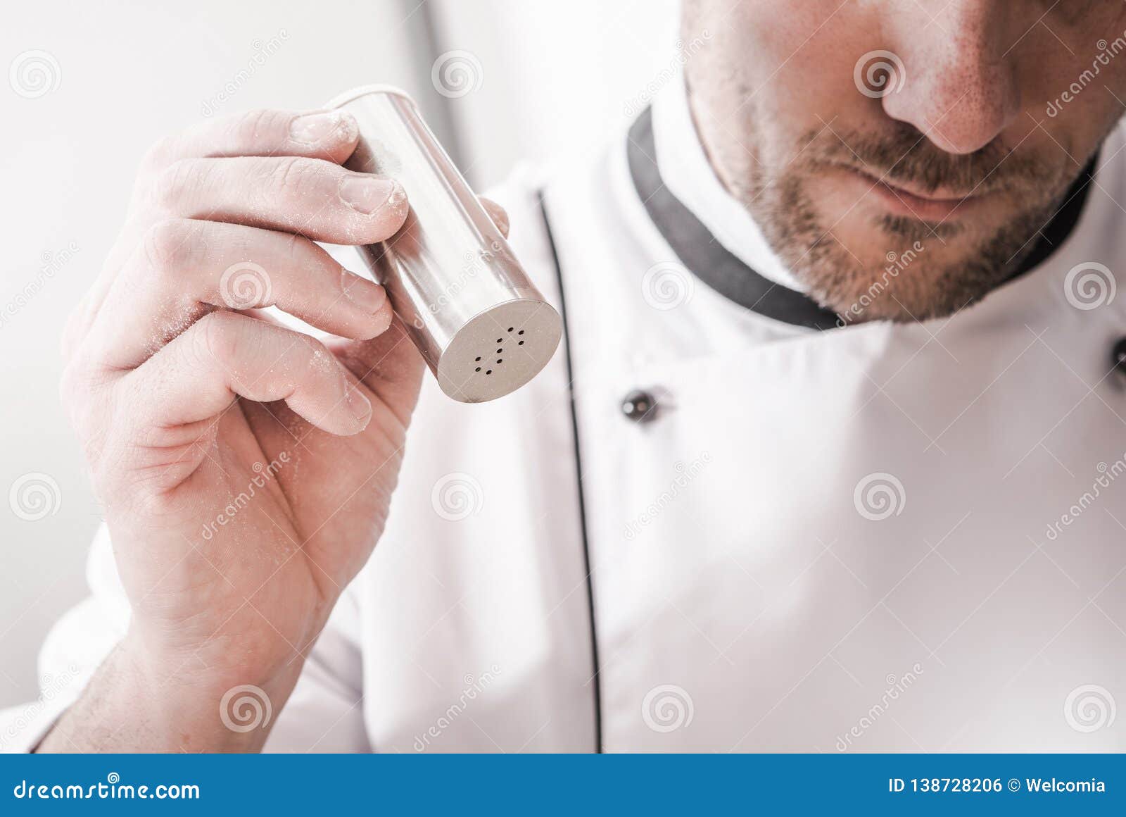 Kitchen Chef Using Salt stock photo. Image of cooking - 138728206