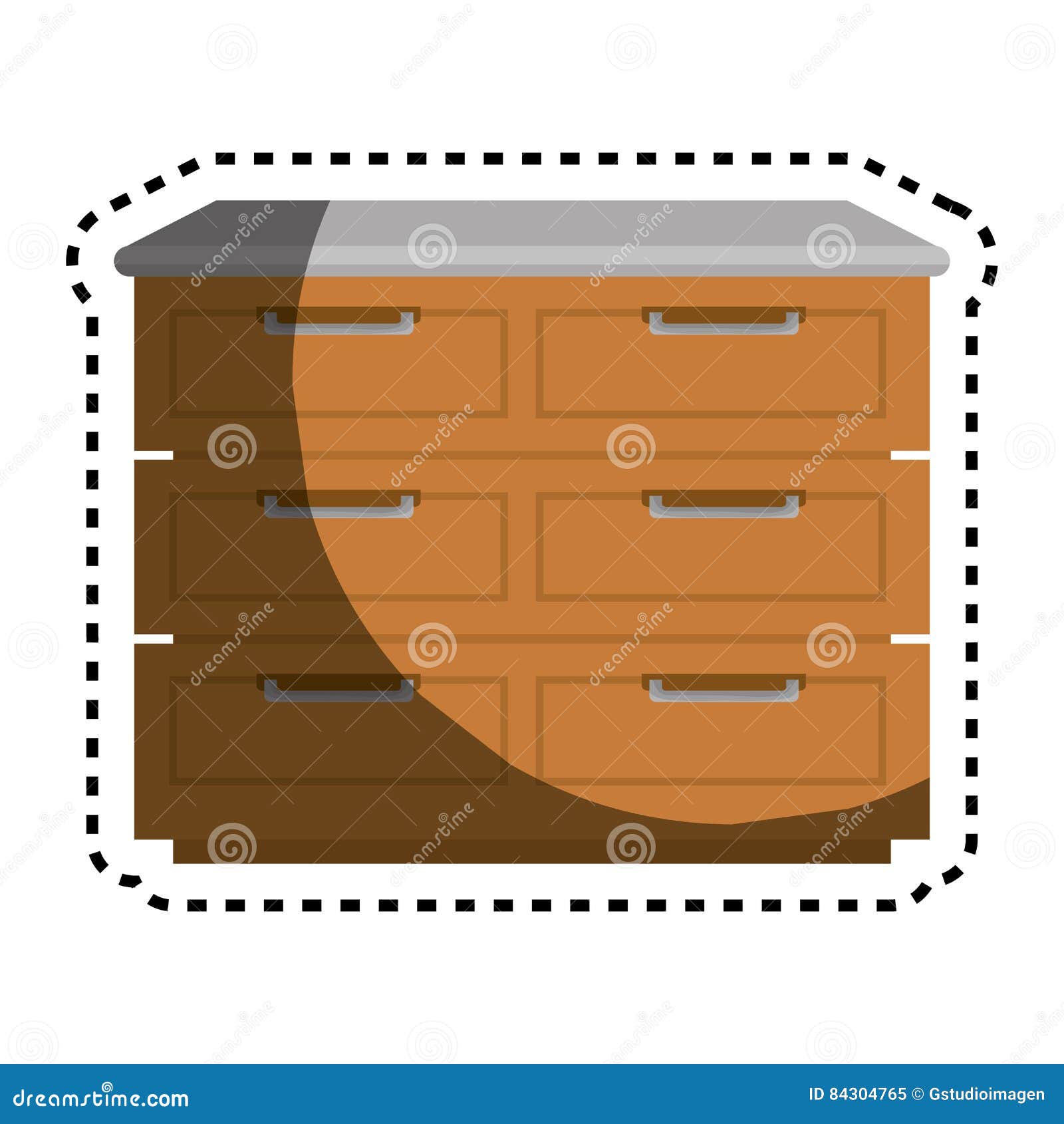 Kitchen chest of drawers stock illustration. Illustration of furniture ...