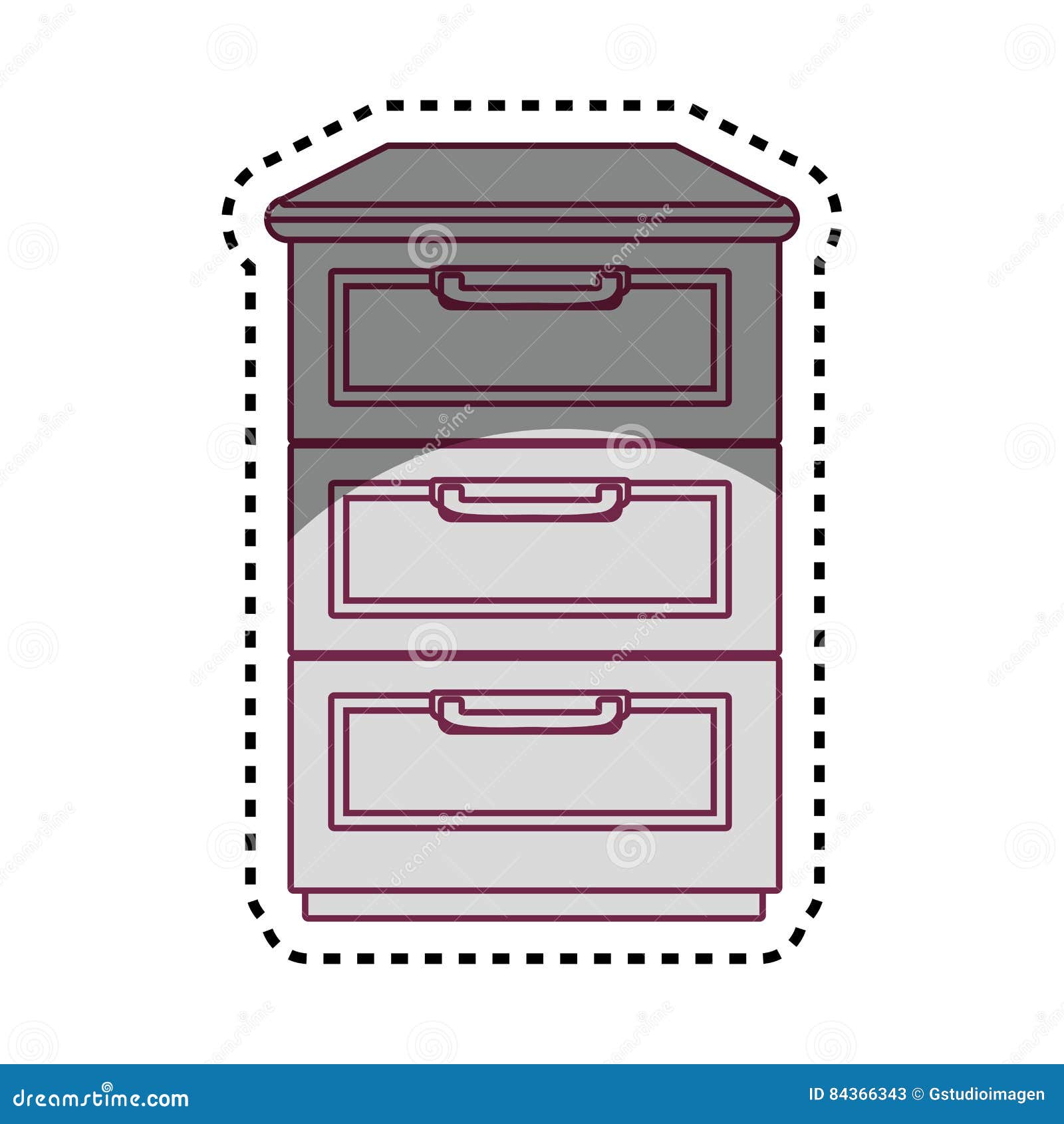 Kitchen chest of drawers stock illustration. Illustration of cottage ...