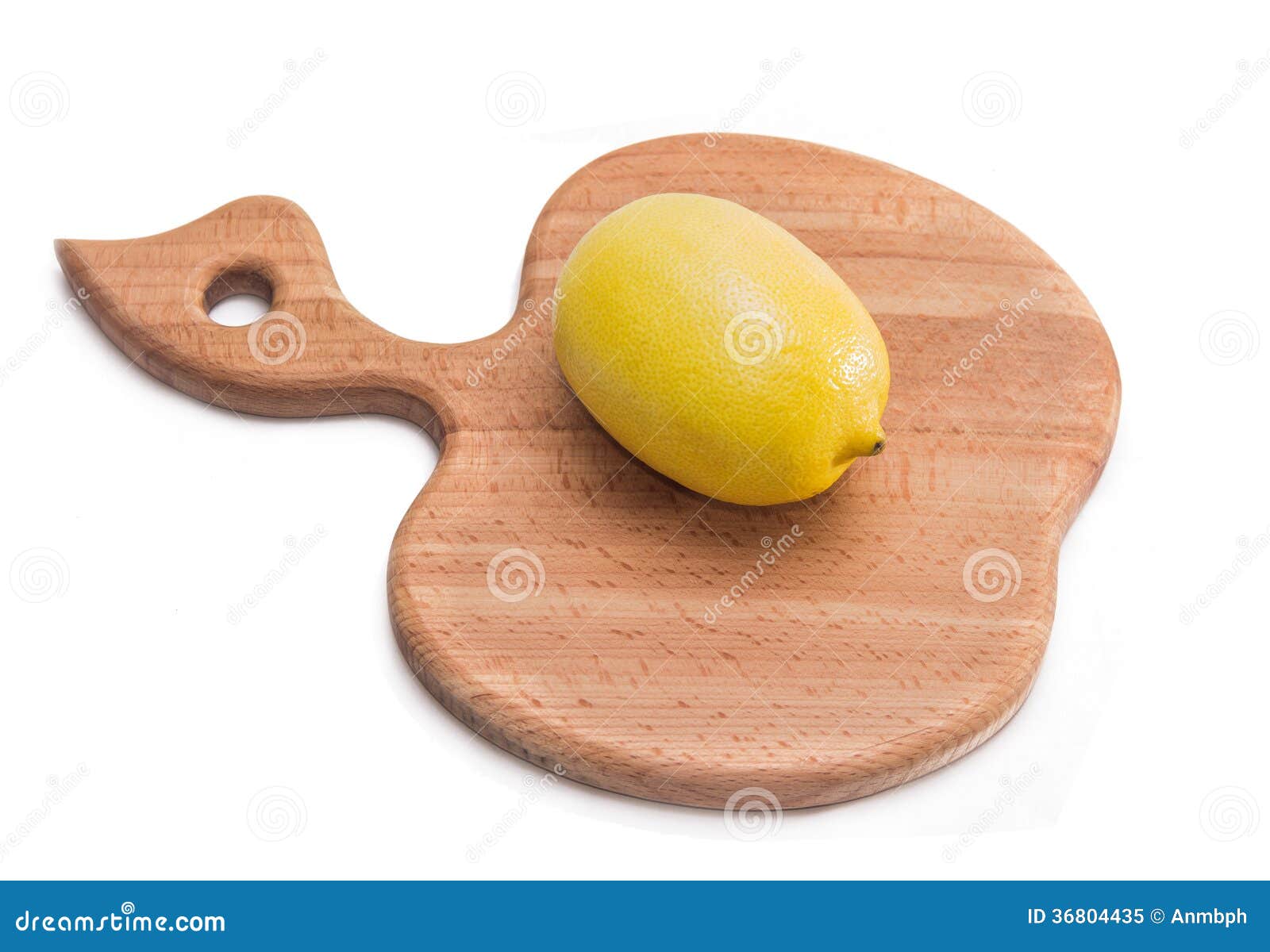 Kitchen Chopping Board with Whole Lemon Stock Image - Image of cooking ...