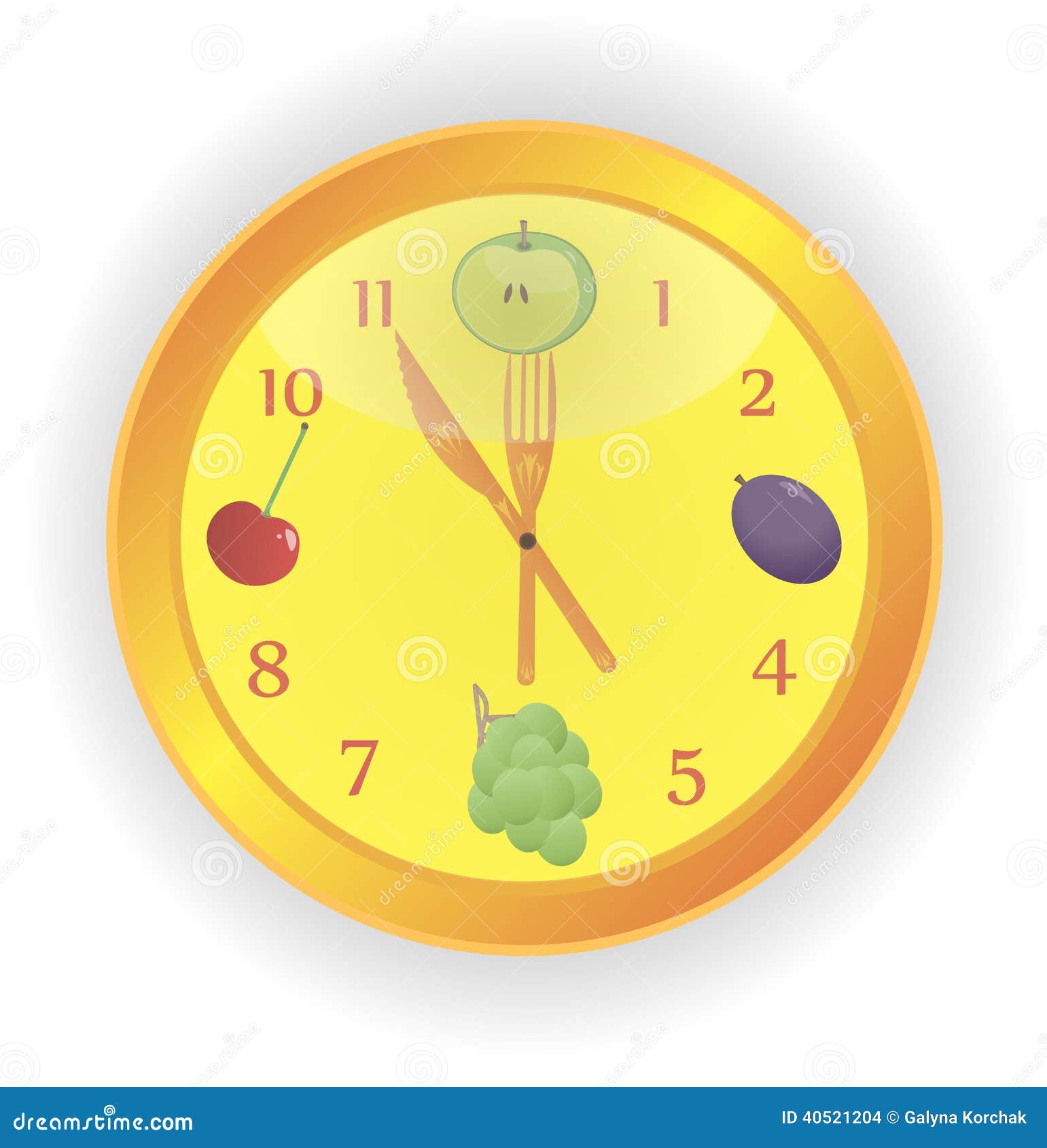 Kitchen clock stock illustration. Illustration of round - 40521204