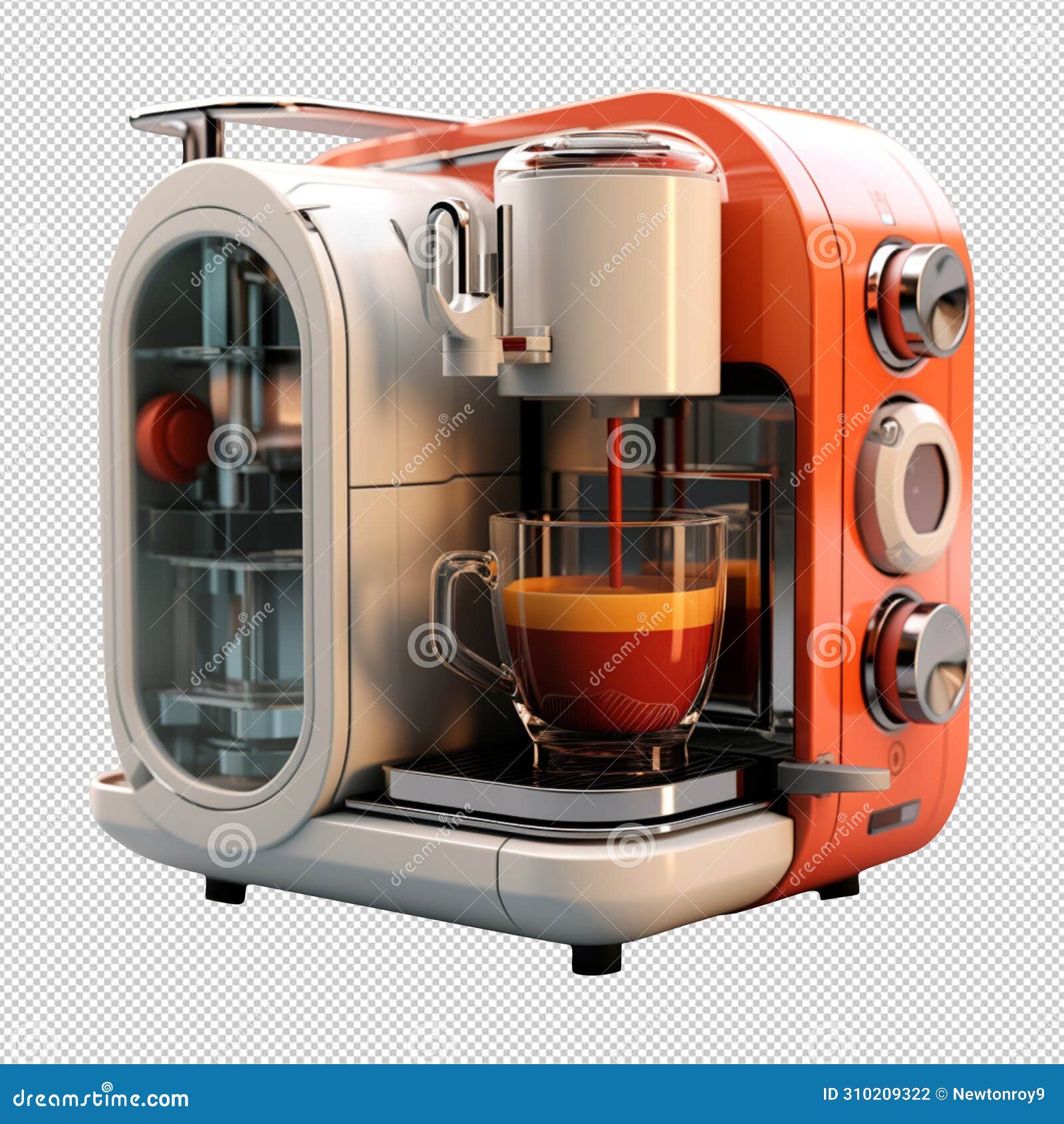 Kitchen Coffee Maker Isolated on Transparent Background Stock Photo ...