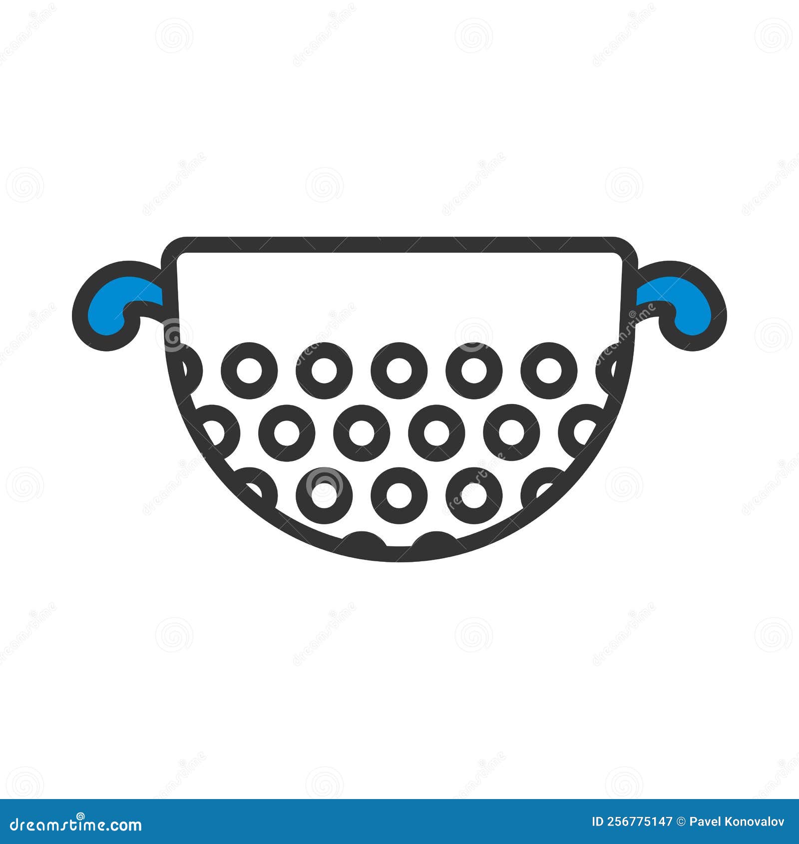 Kitchen Colander Icon stock vector. Illustration of outline - 256775147