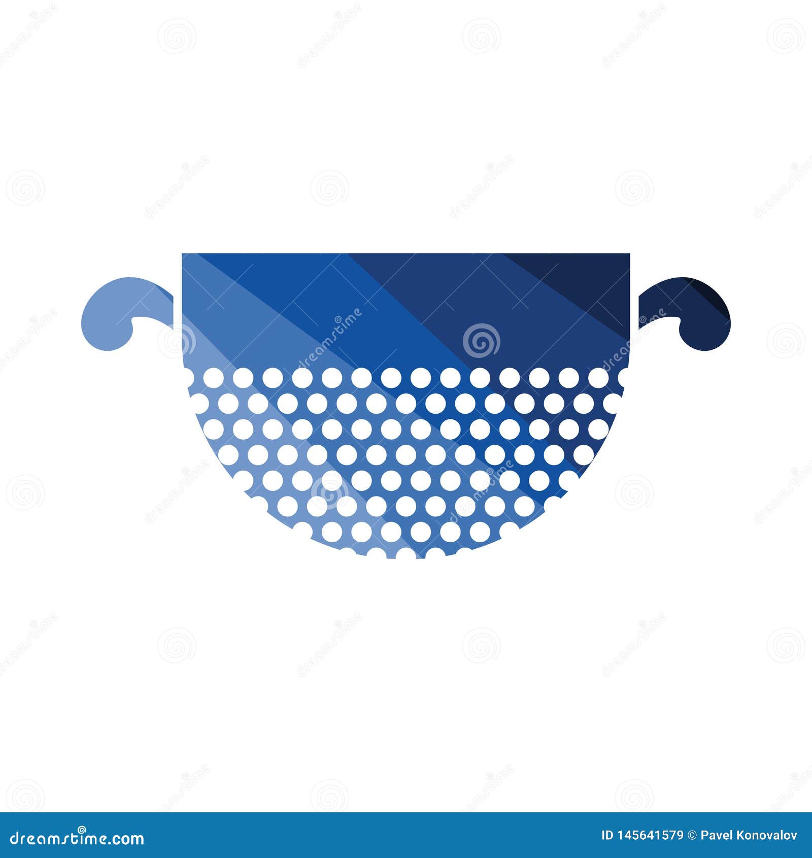 Kitchen colander icon stock vector. Illustration of handle - 145641579