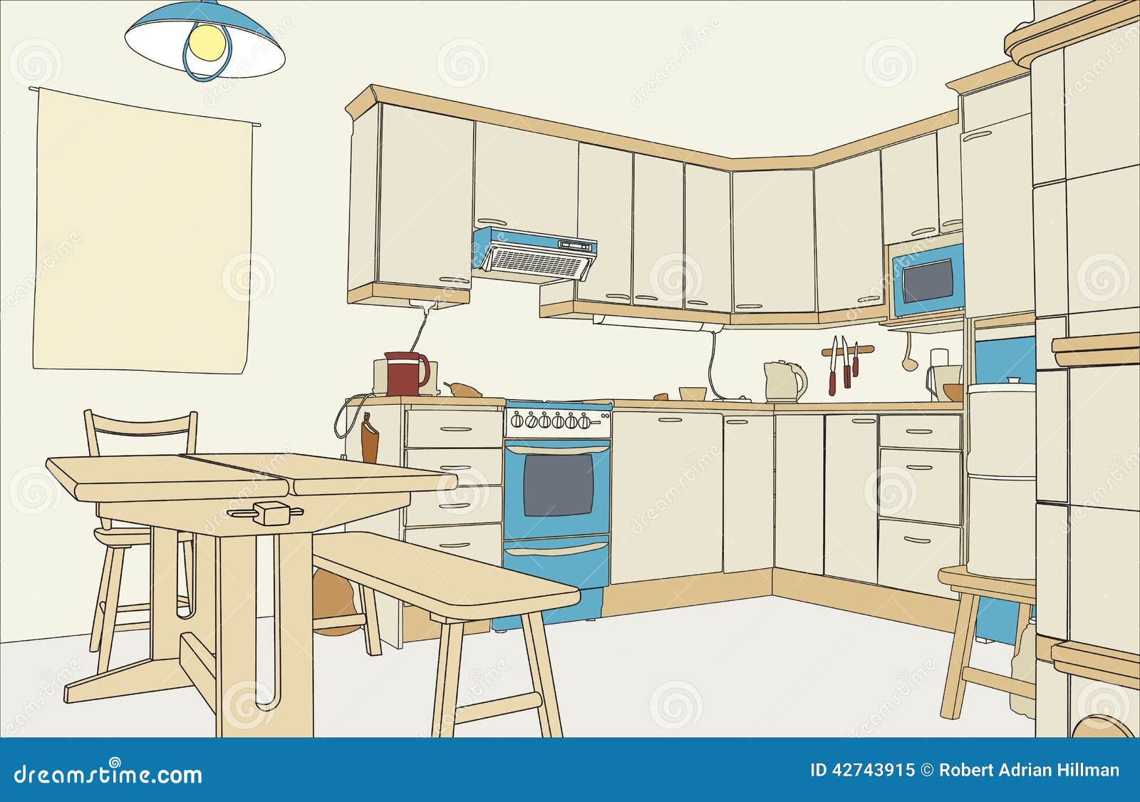 Kitchen color stock vector. Illustration of home, outline - 42743915