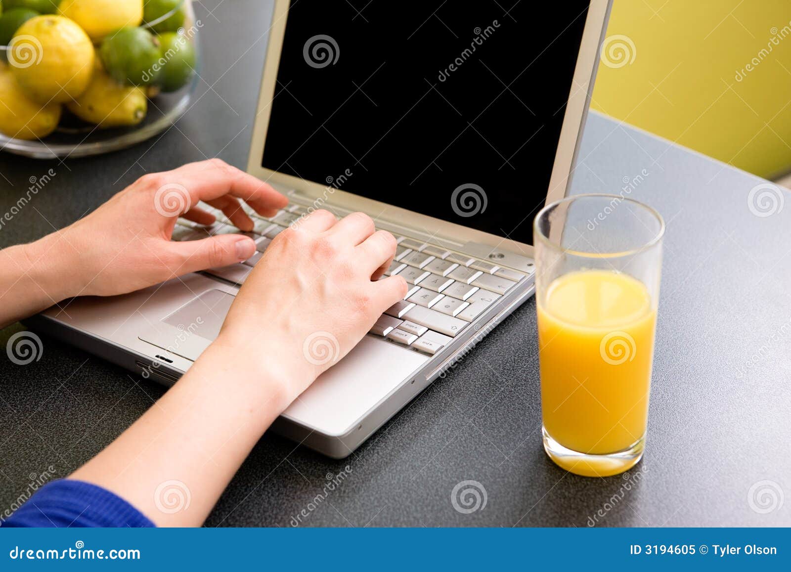 Kitchen Computer stock image. Image of orange, connected - 3194605