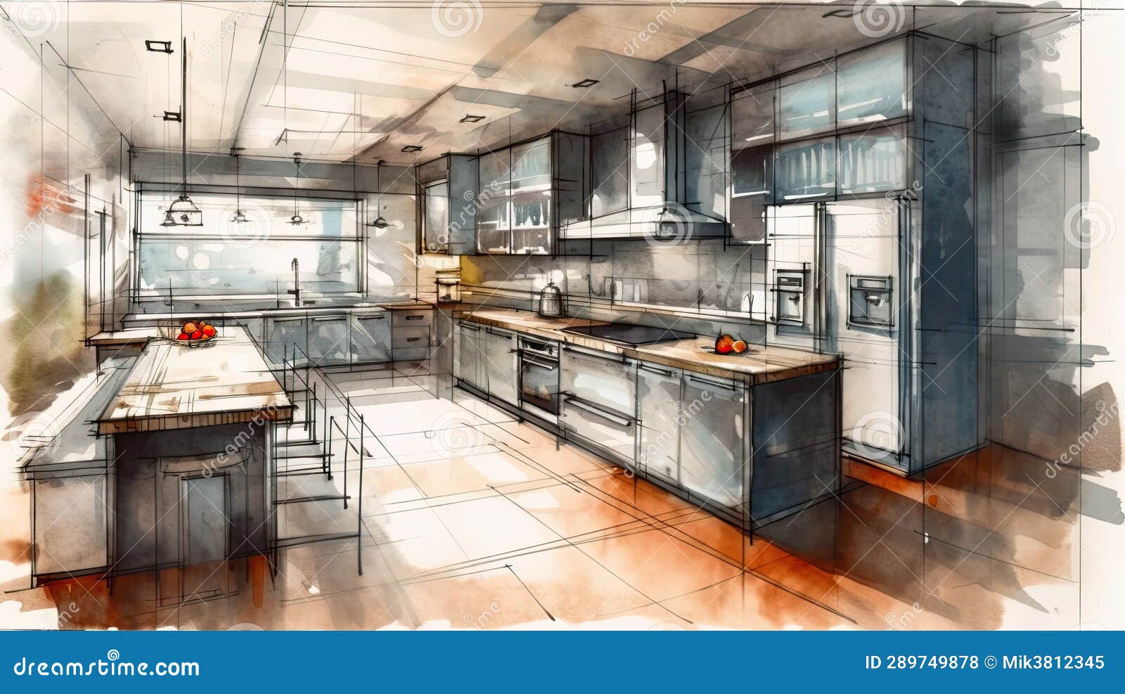 Kitchen concept design. stock illustration. Illustration of ...