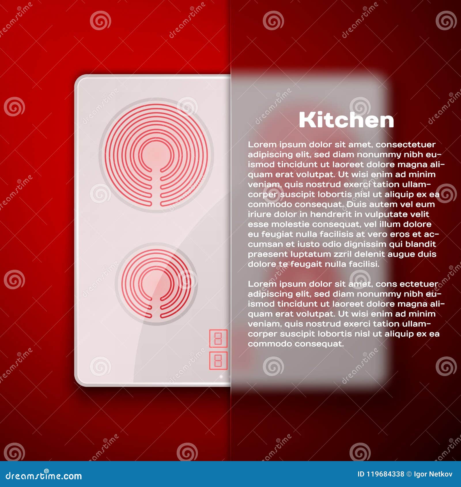Induction Cooking Panel With Oven, Electric Stove Cartoon Vector ...