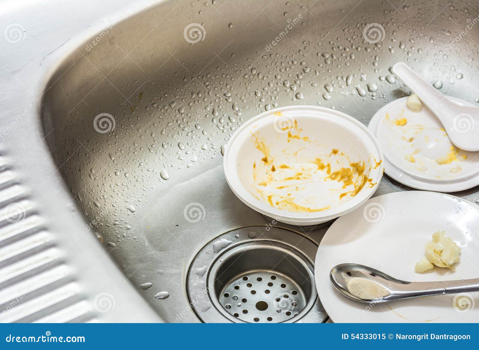 Kitchen Conceptual Image. Dirty Sink with Many Dirty Dishes. Stock ...