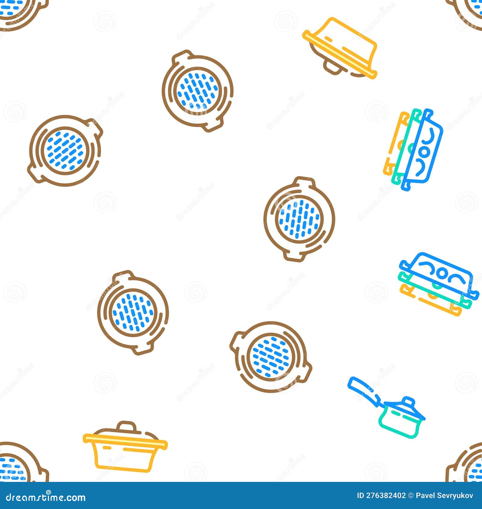 Kitchen Cooking Cookware Utensil Vector Seamless Pattern Stock Vector - Illustration of knife ...
