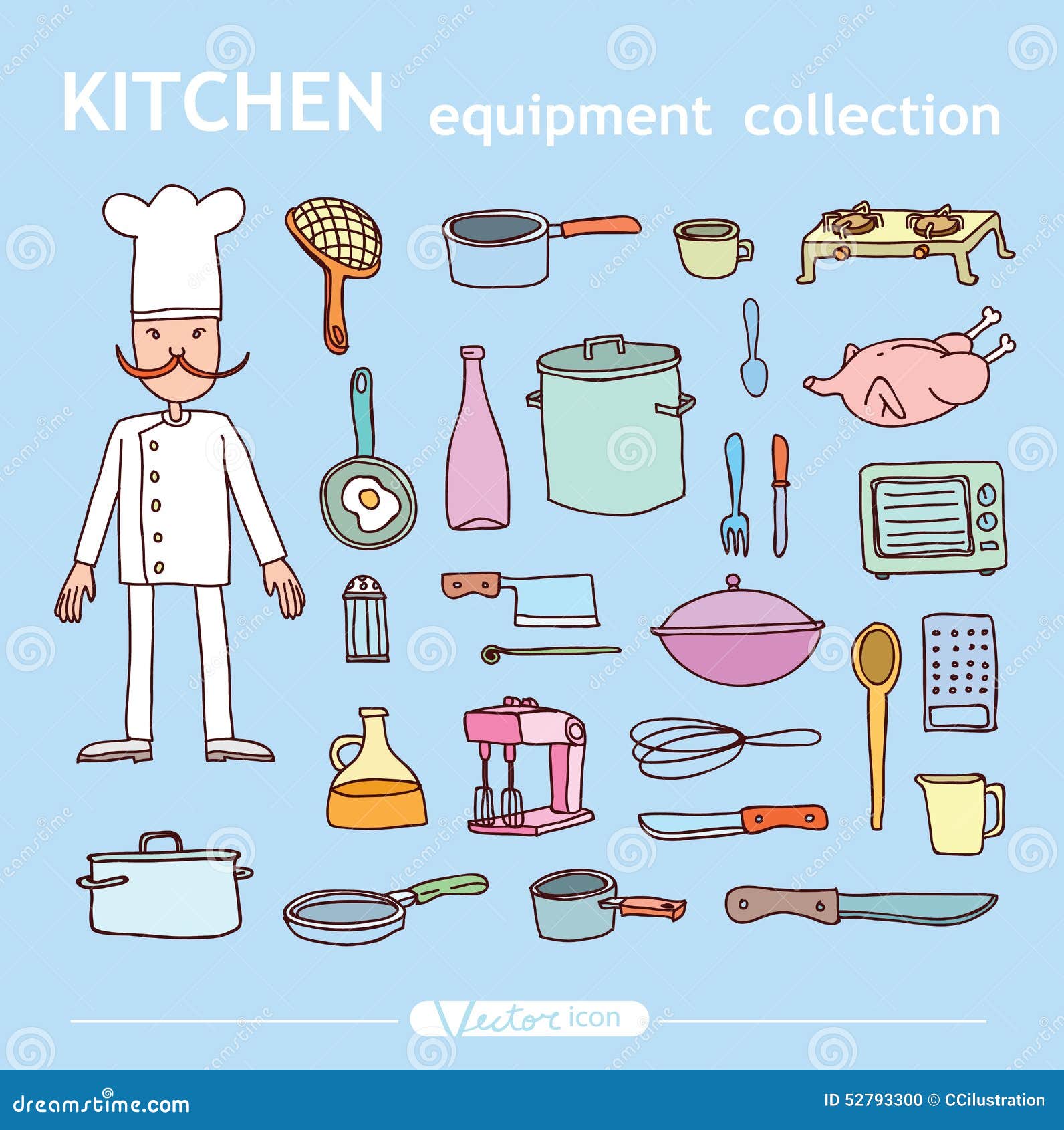 Kitchen and Cooking Elements, Vector Illustration Stock Vector ...