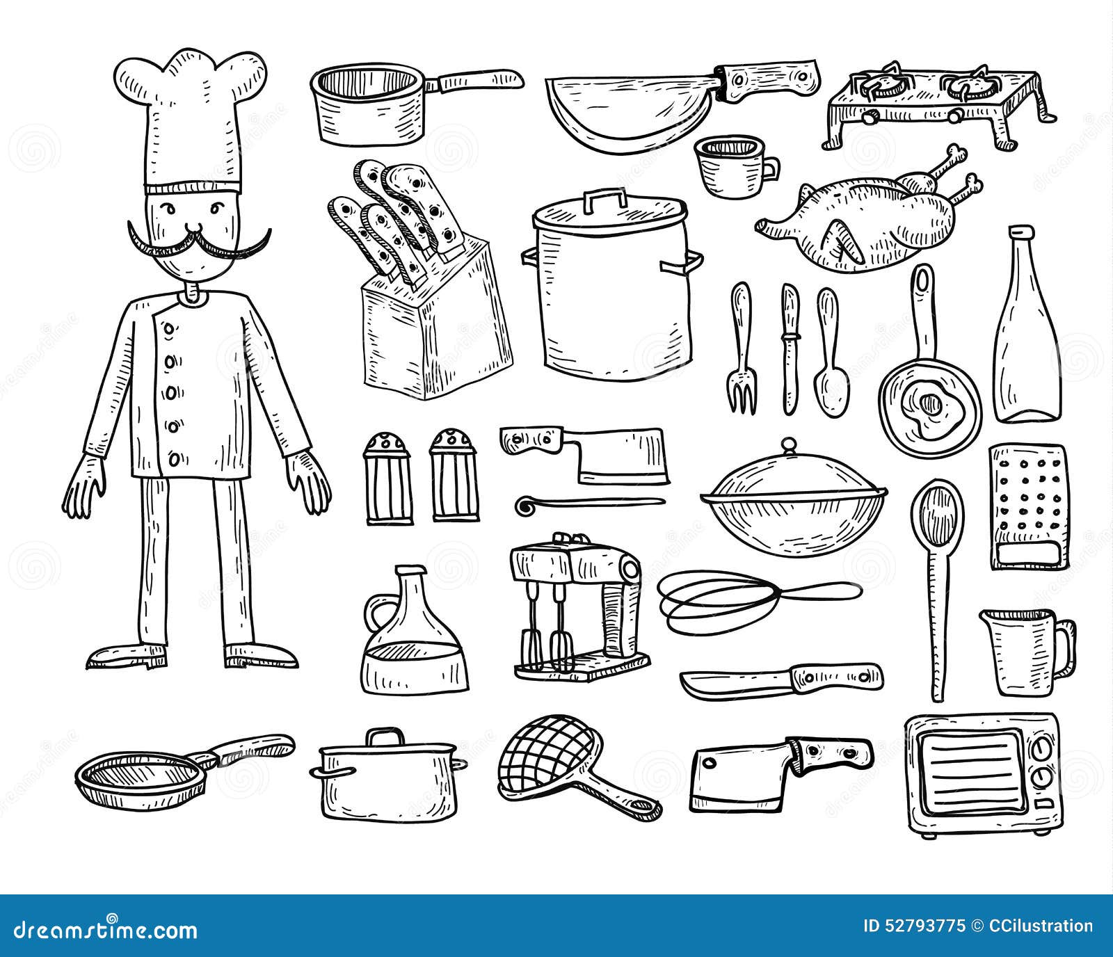 Kitchen and Cooking Elements, Vector Illustration Stock Vector ...
