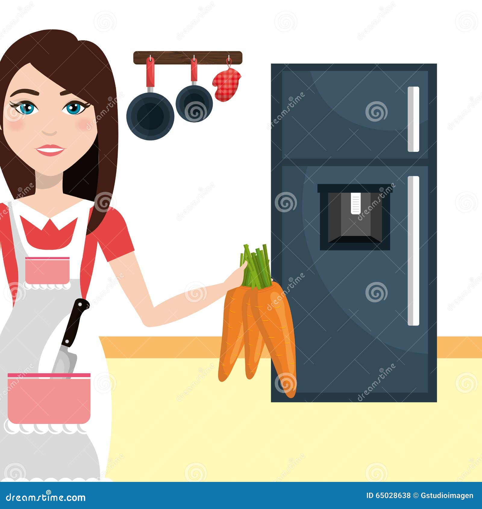 Kitchen and Cooking Graphic Stock Illustration - Illustration of fridge ...