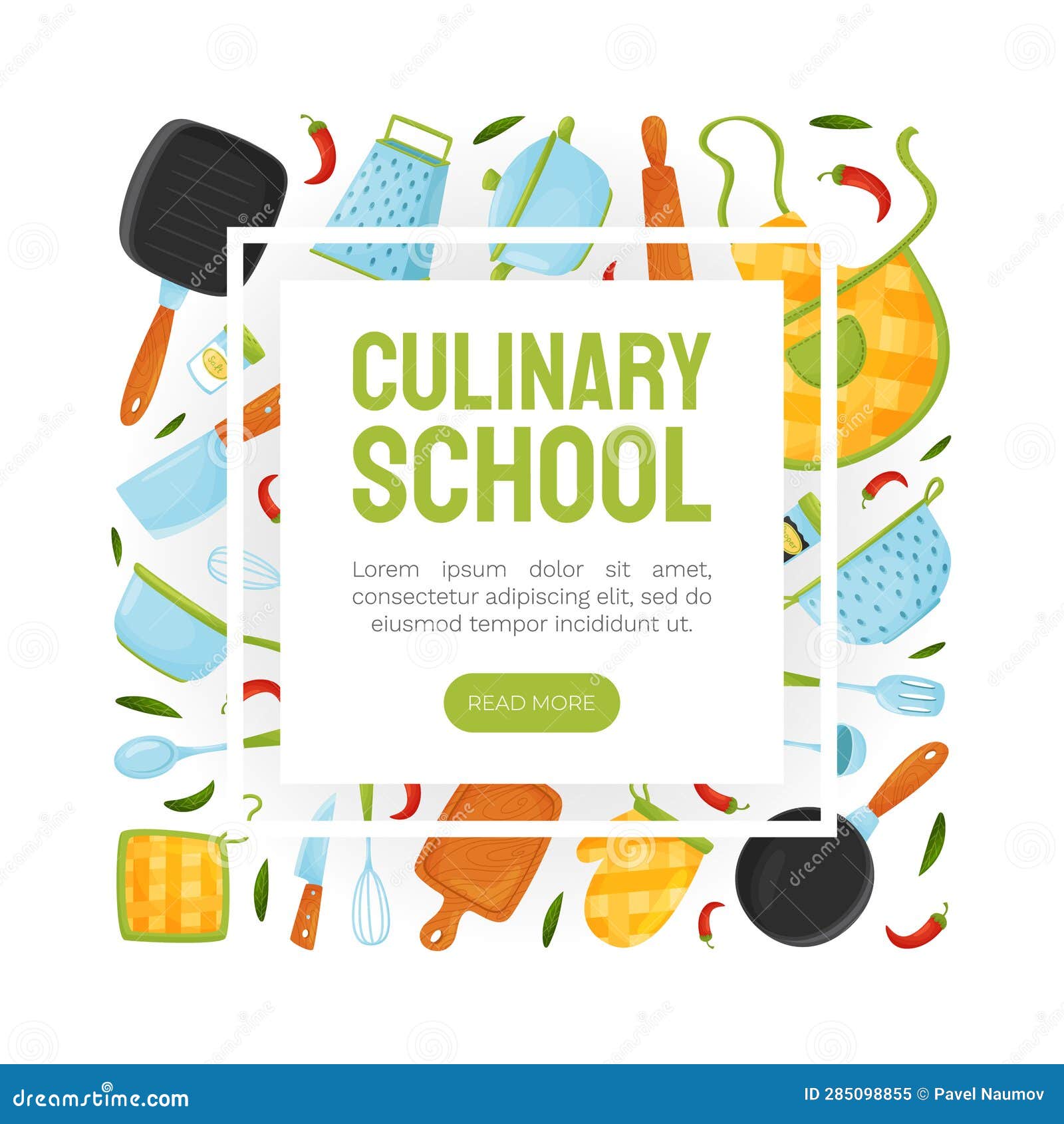 Kitchen Cooking Tools Web Banner Design Vector Template Stock Vector ...