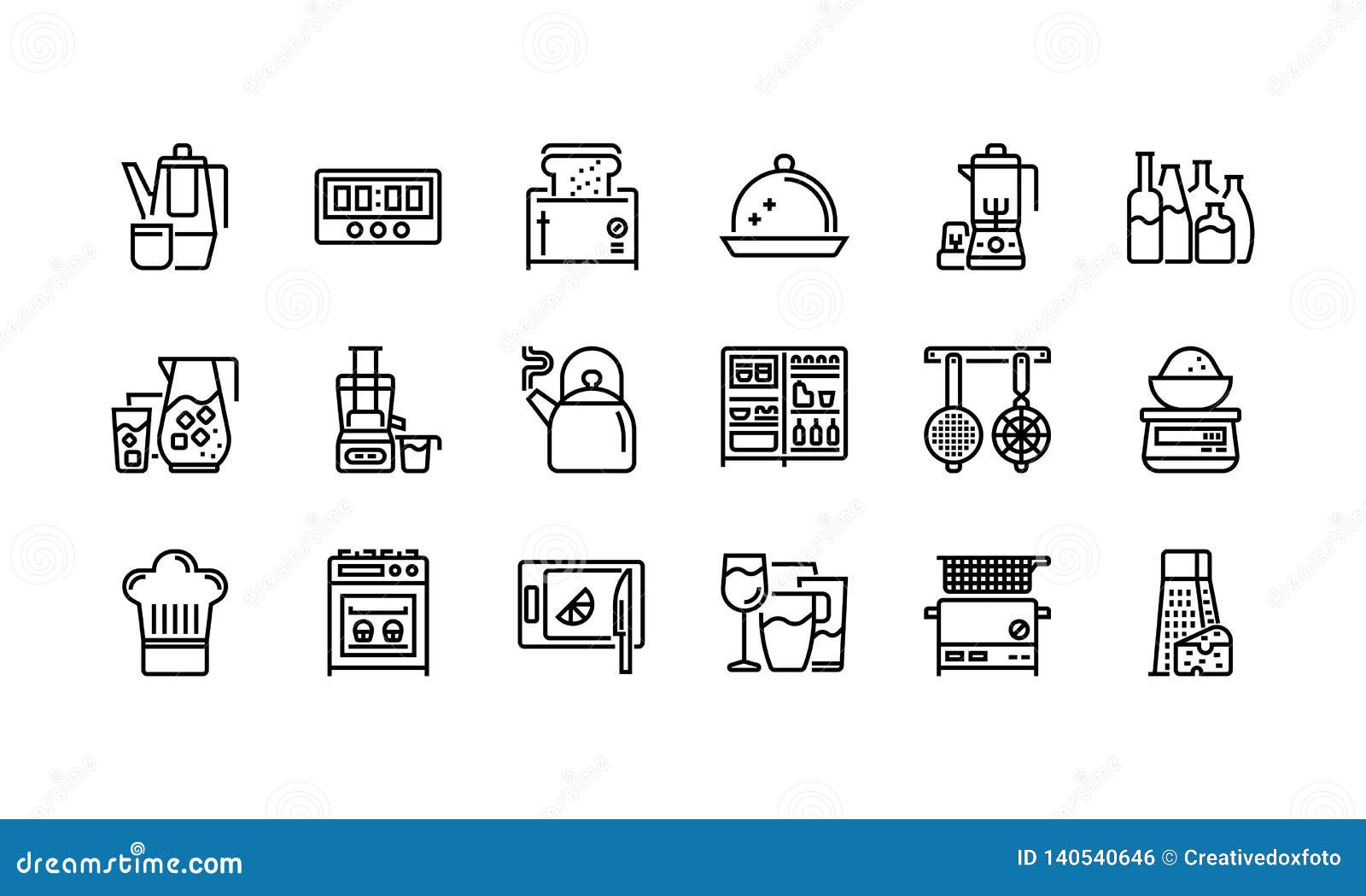 Kitchen and cookware icons stock vector. Illustration of cookware ...