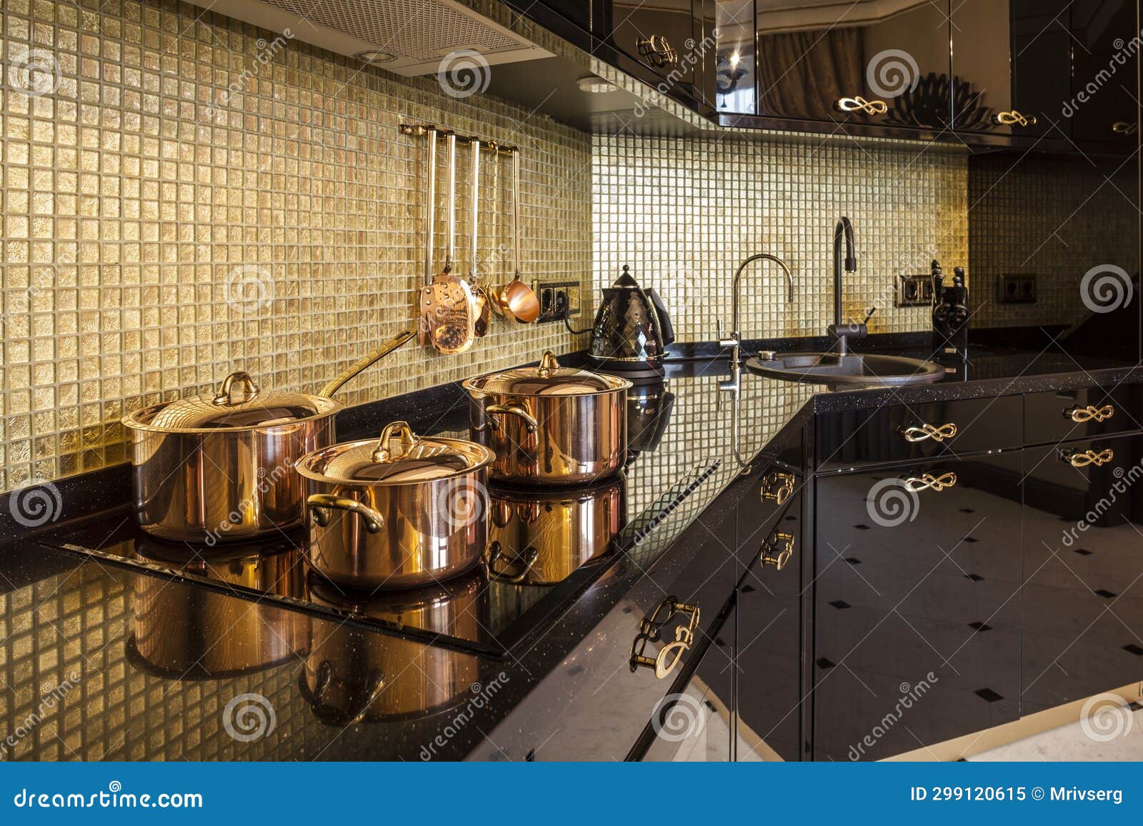 Luxury Kitchen Copper Utensils Stock Image - Image of comfortable ...