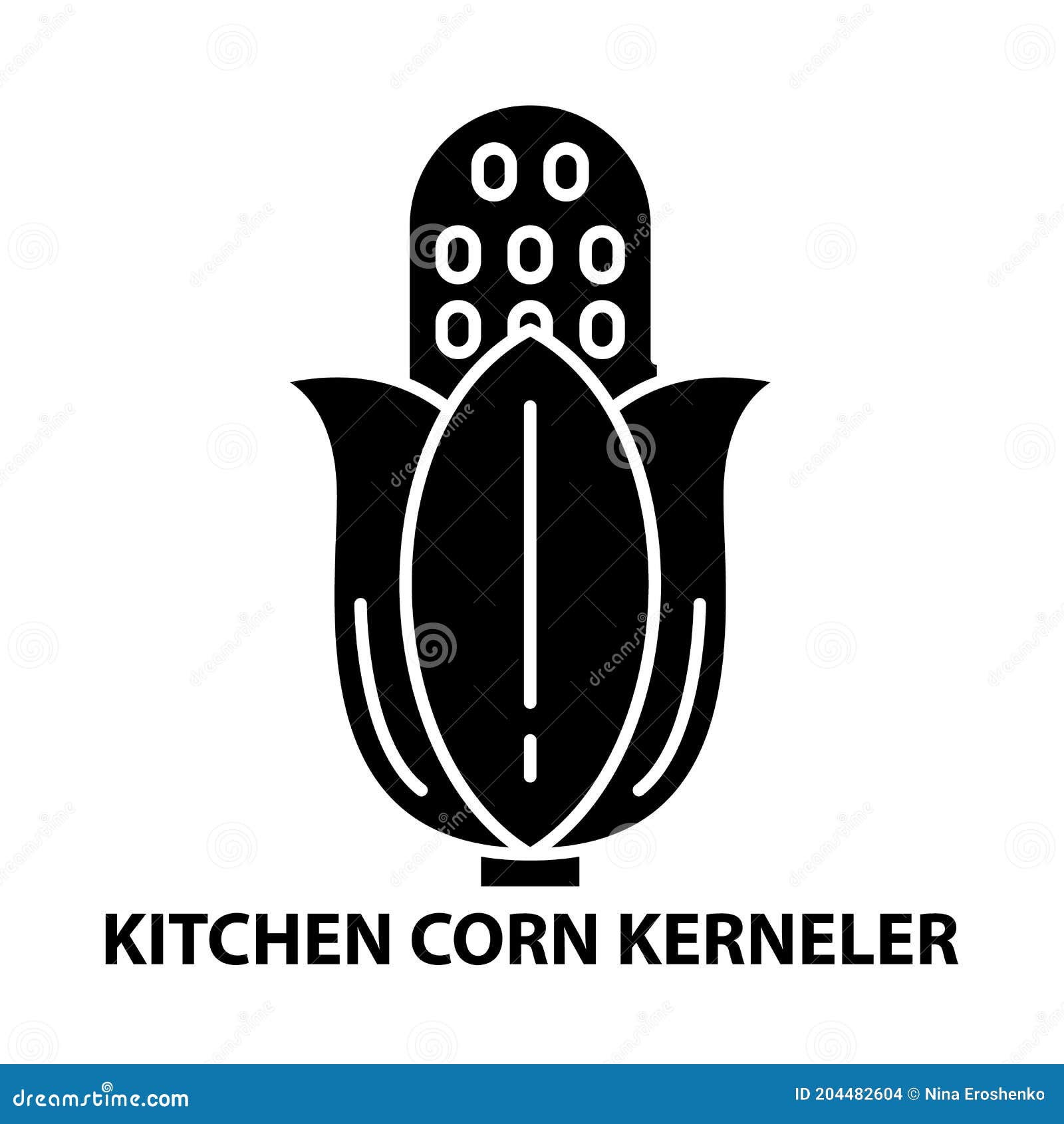 Kitchen Corn Kerneler Icon, Black Vector Sign with Editable Strokes ...