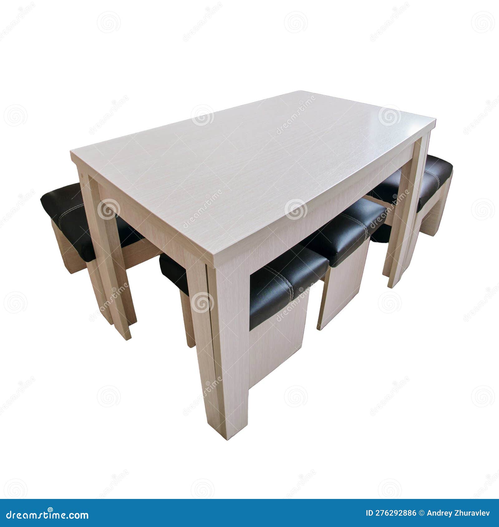 Kitchen Corner with a Table with a Sofa and Stools, Fisheye, Isolated ...