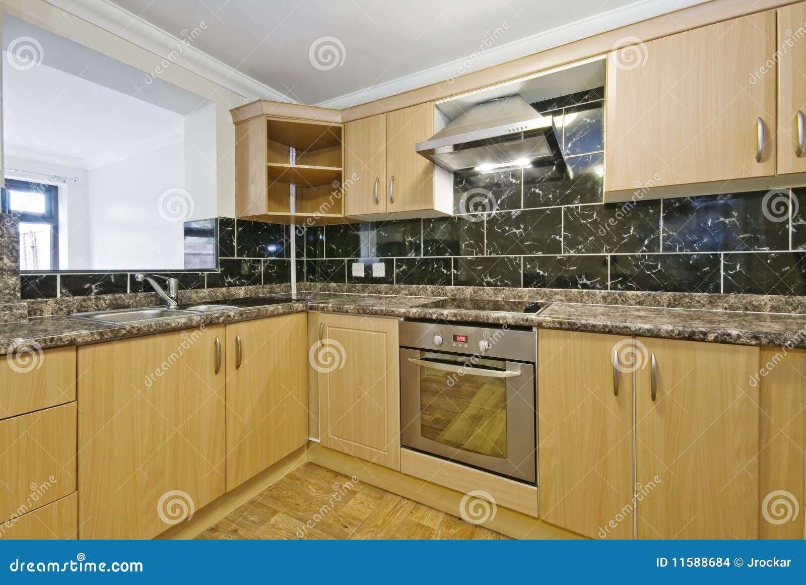 Kitchen Counter with Granite Worktop Stock Photo - Image of design ...