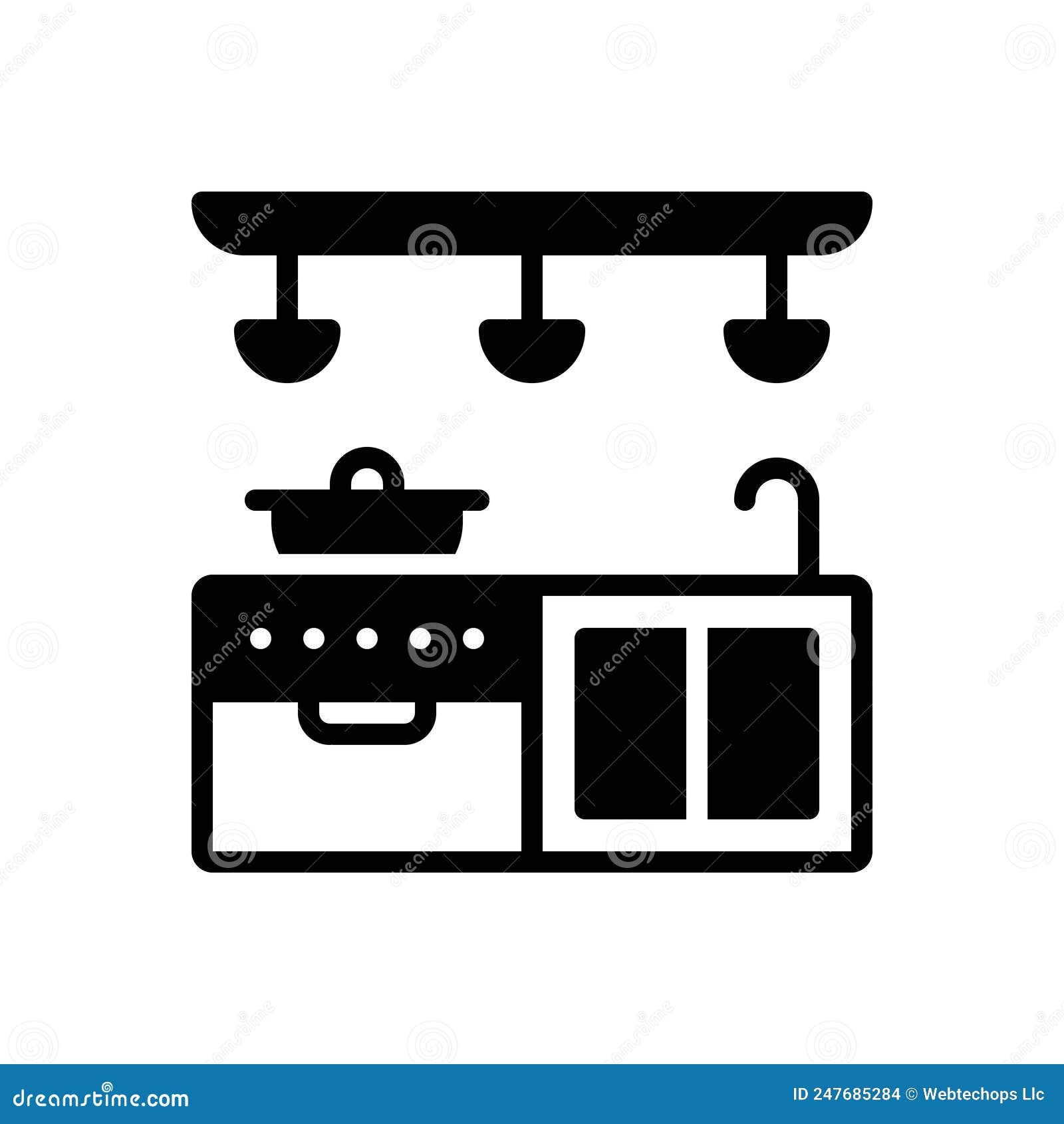 Black Solid Icon for Kitchen Counter, Domestic and Home Stock ...