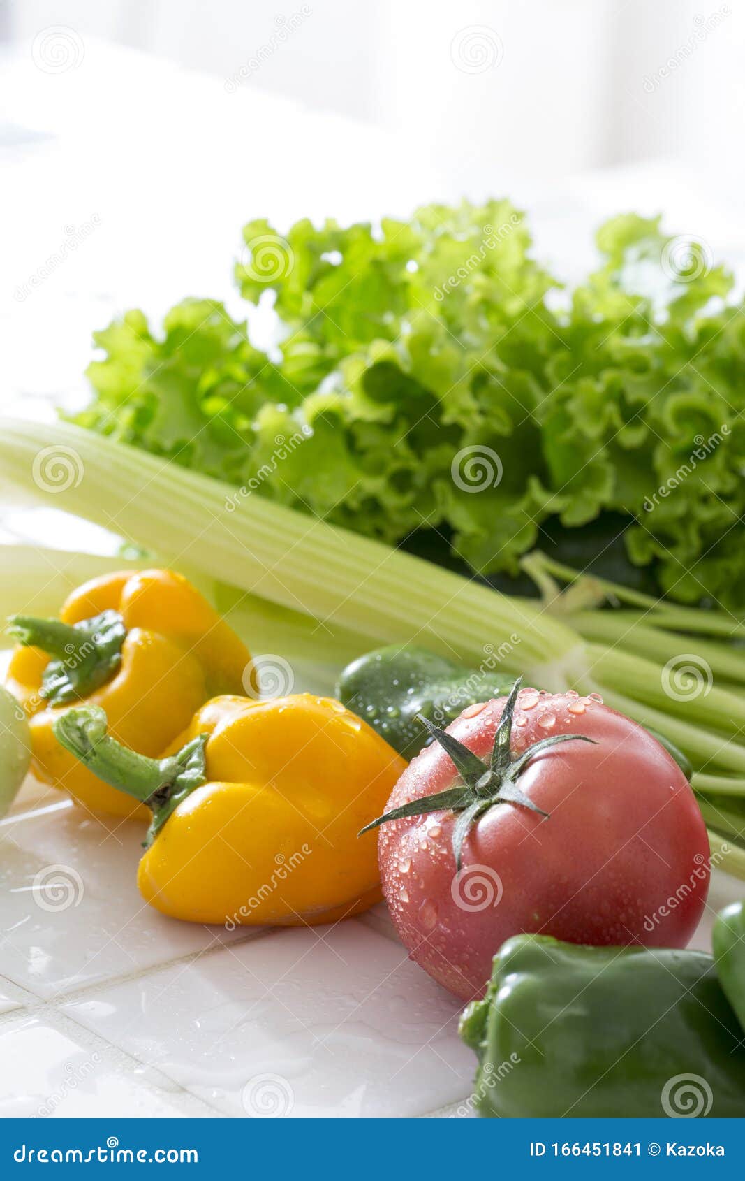 The Kitchen Counter Vegetables Stock Image - Image of bell, freshness ...