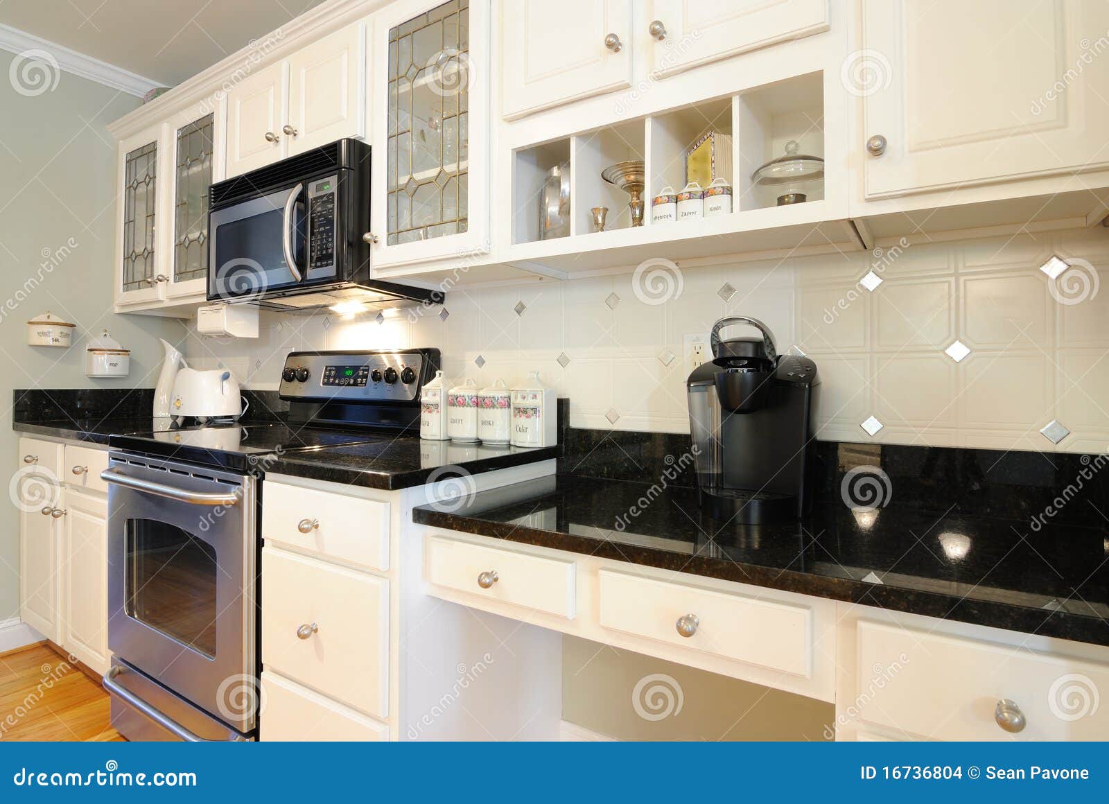 Kitchen Counters stock photo. Image of drawers, lamps - 16736804