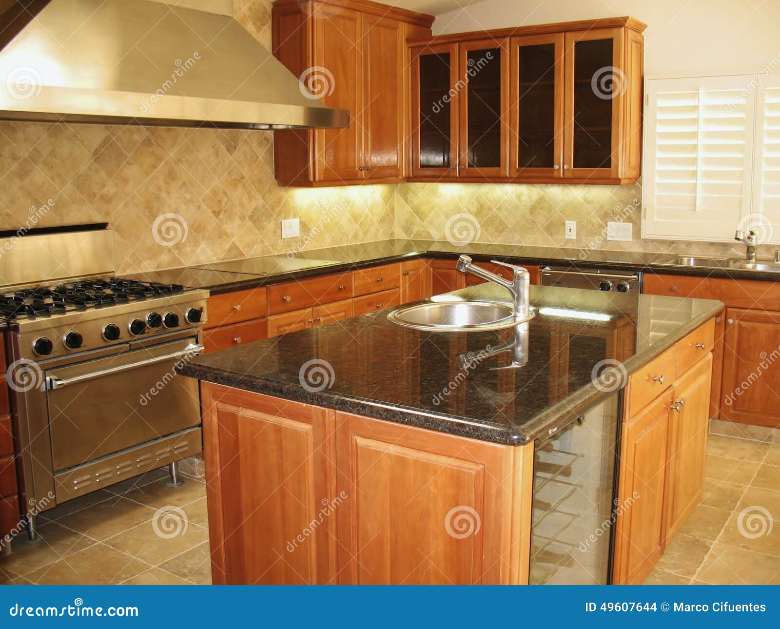 Kitchen Counters stock photo. Image of black, brown, industrial - 49607644
