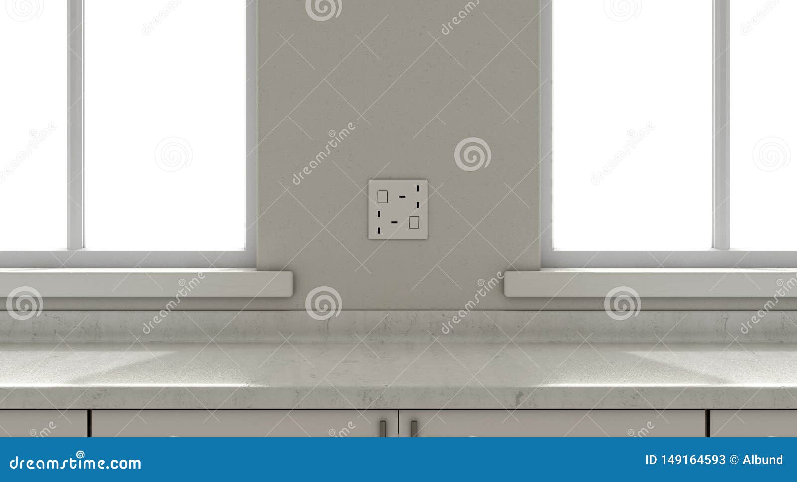 3d Kitchen Countertop Top View. Vector Insulated Metal Countertop ...